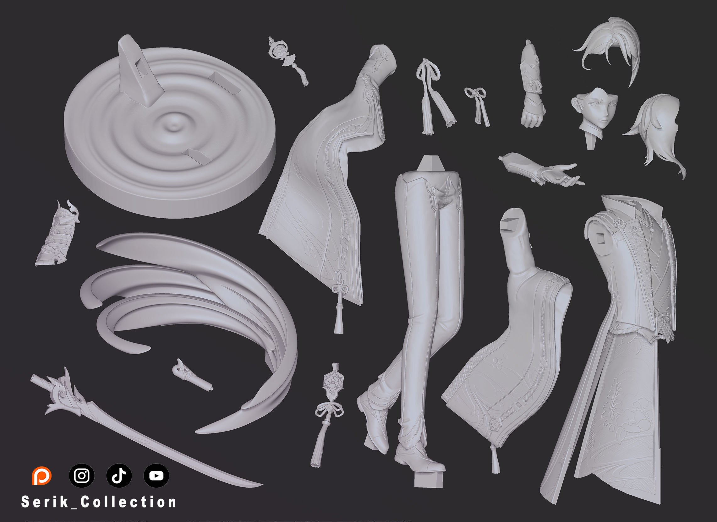 KAMISATO AYATO GENSHIN IMPACT 3D model 3D printable | CGTrader