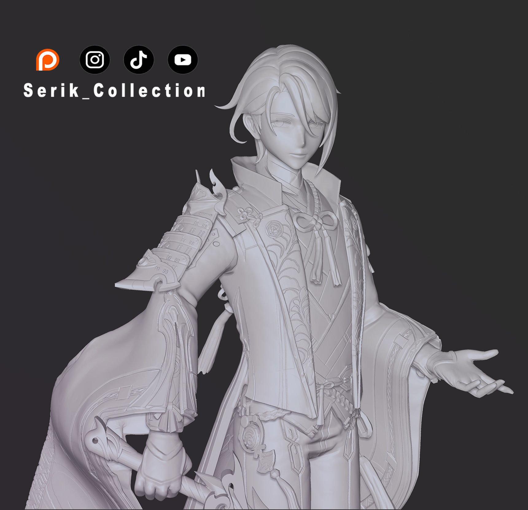 KAMISATO AYATO GENSHIN IMPACT 3D model 3D printable | CGTrader