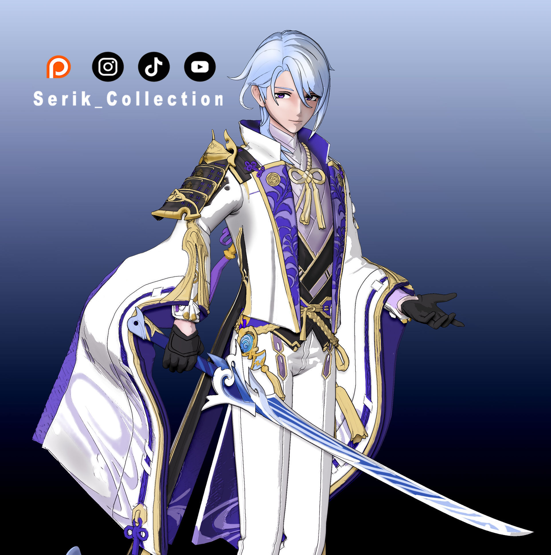 KAMISATO AYATO GENSHIN IMPACT 3D model 3D printable | CGTrader