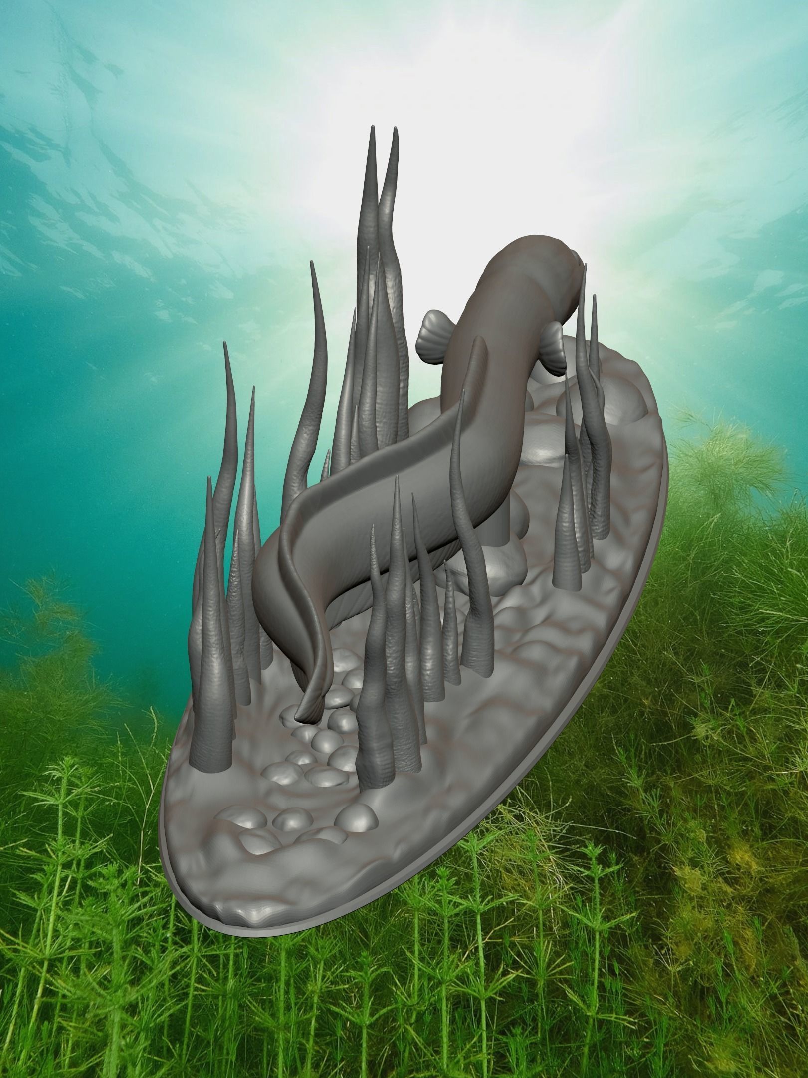 Eel underwater statue deatailed texture for 3d printing free 3D model ...