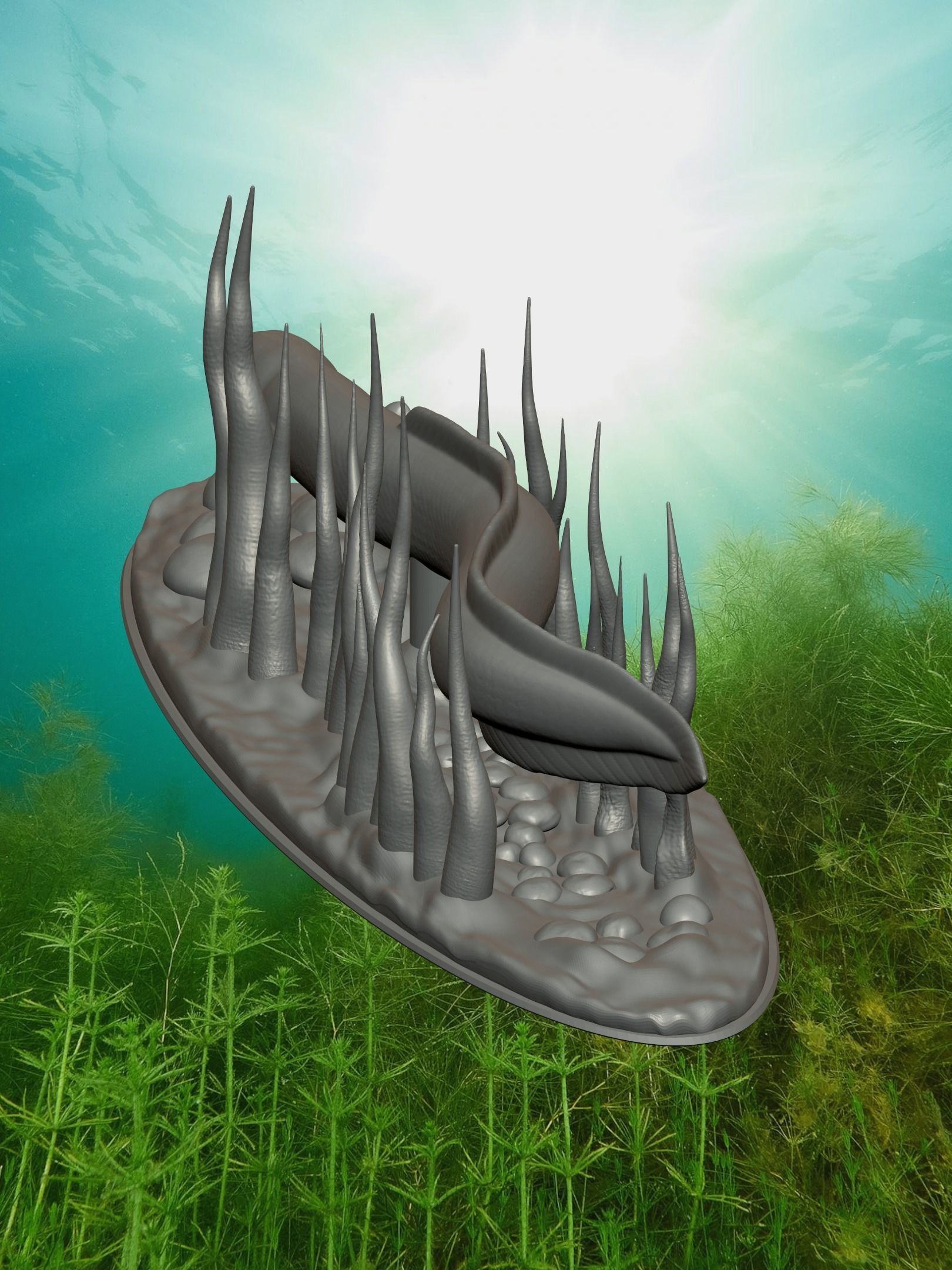 Eel underwater statue deatailed texture for 3d printing free 3D model ...