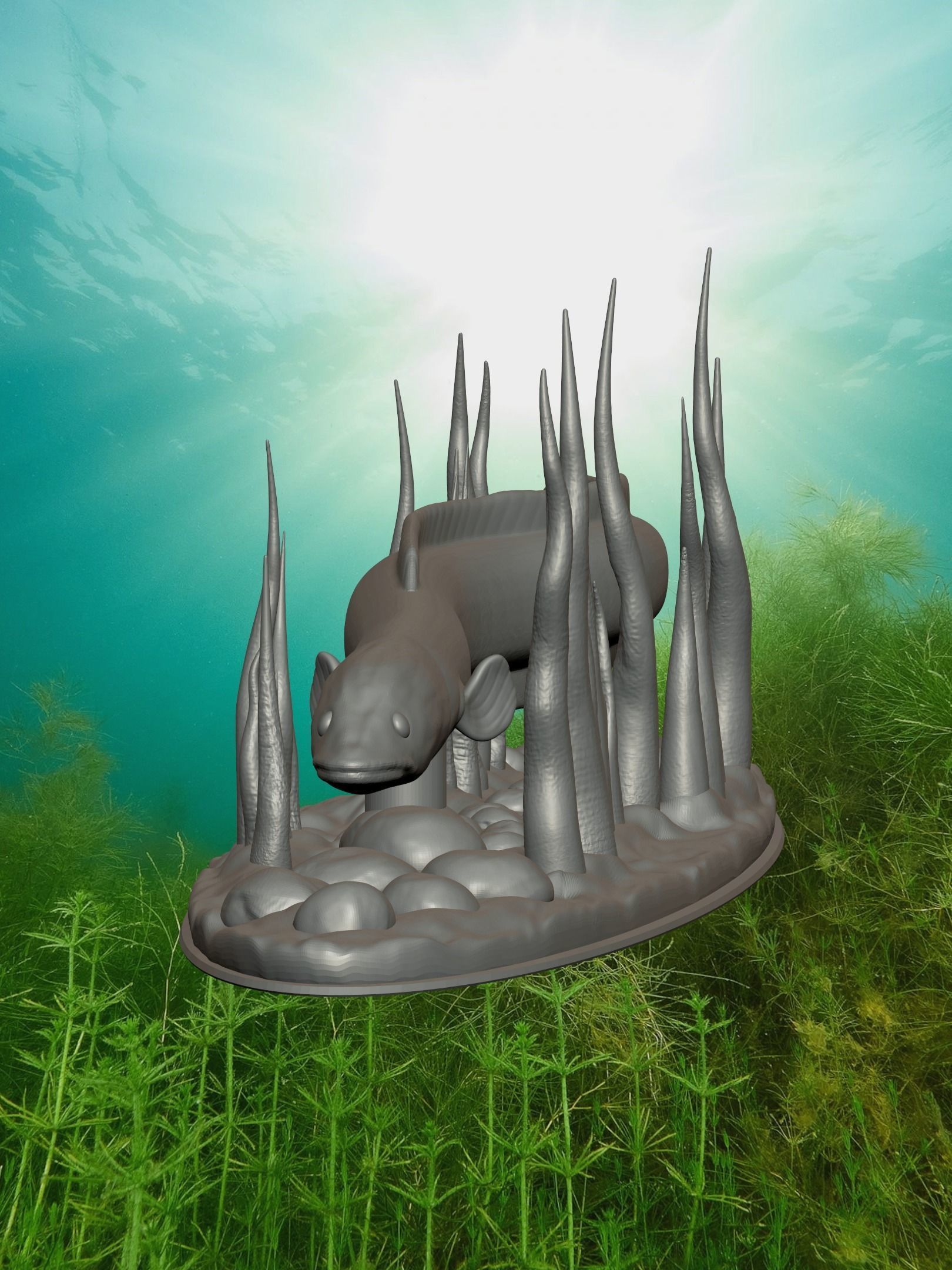 Eel underwater statue deatailed texture for 3d printing free 3D model ...