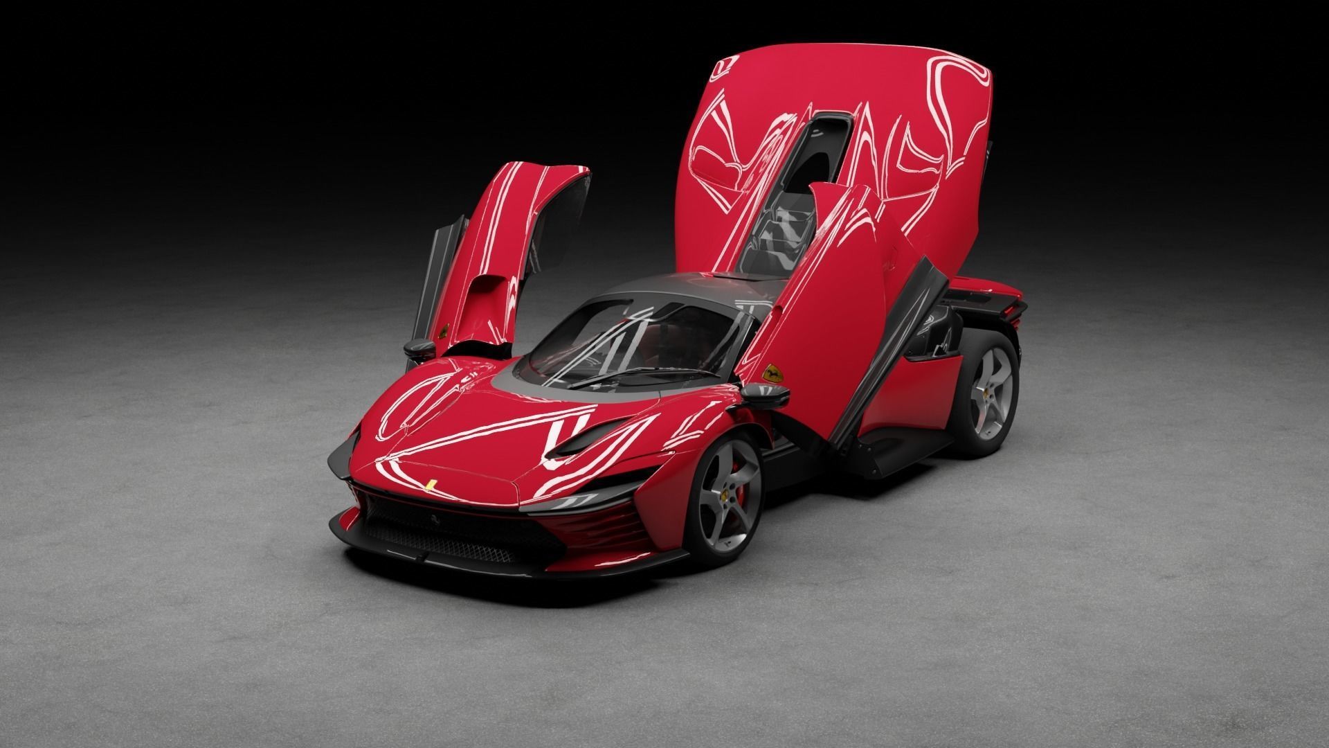 Ferrari Daytona SP3 3D model animated rigged | CGTrader