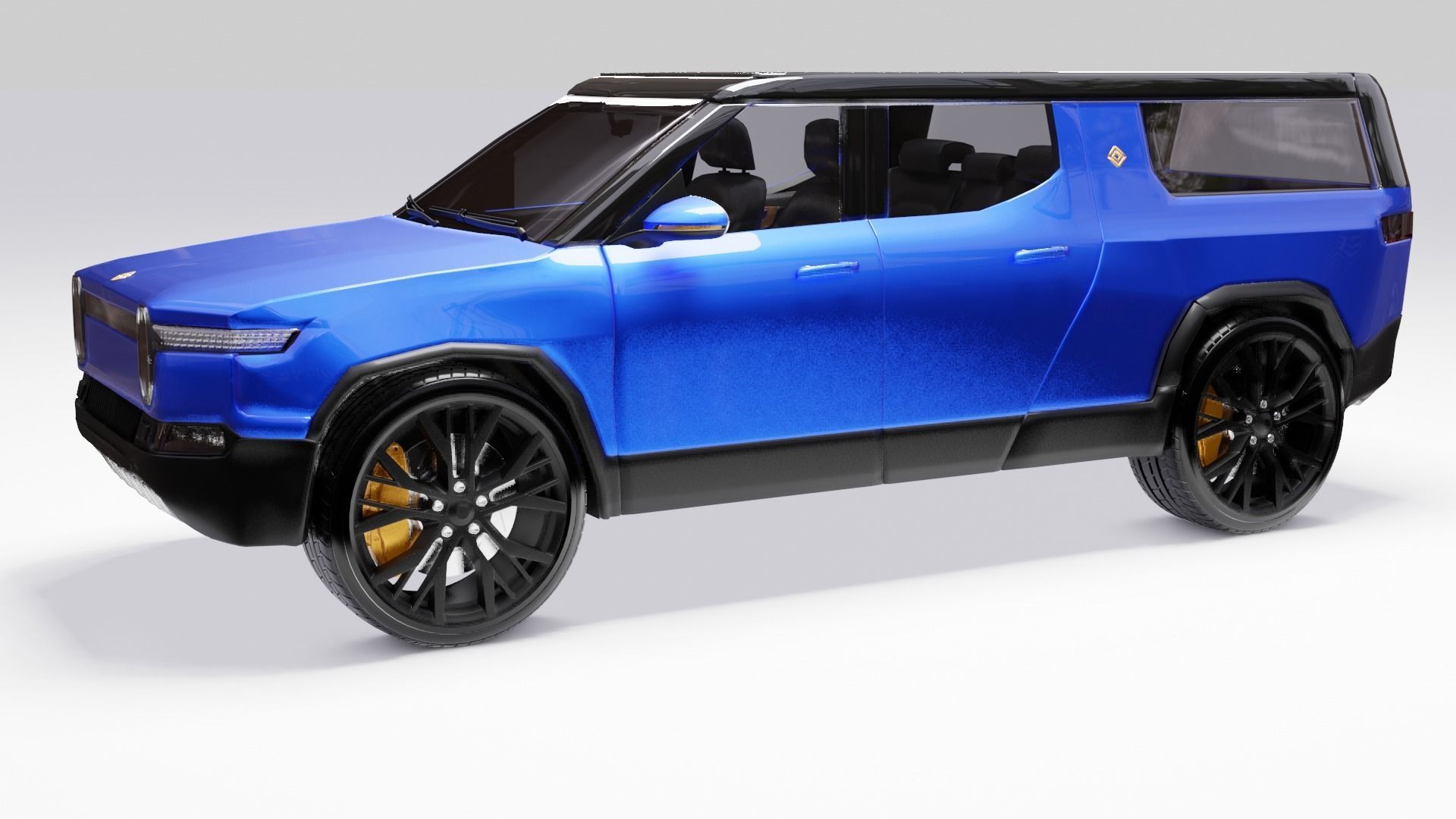 3D model Rivian R1S BLUE VR / AR / low-poly | CGTrader