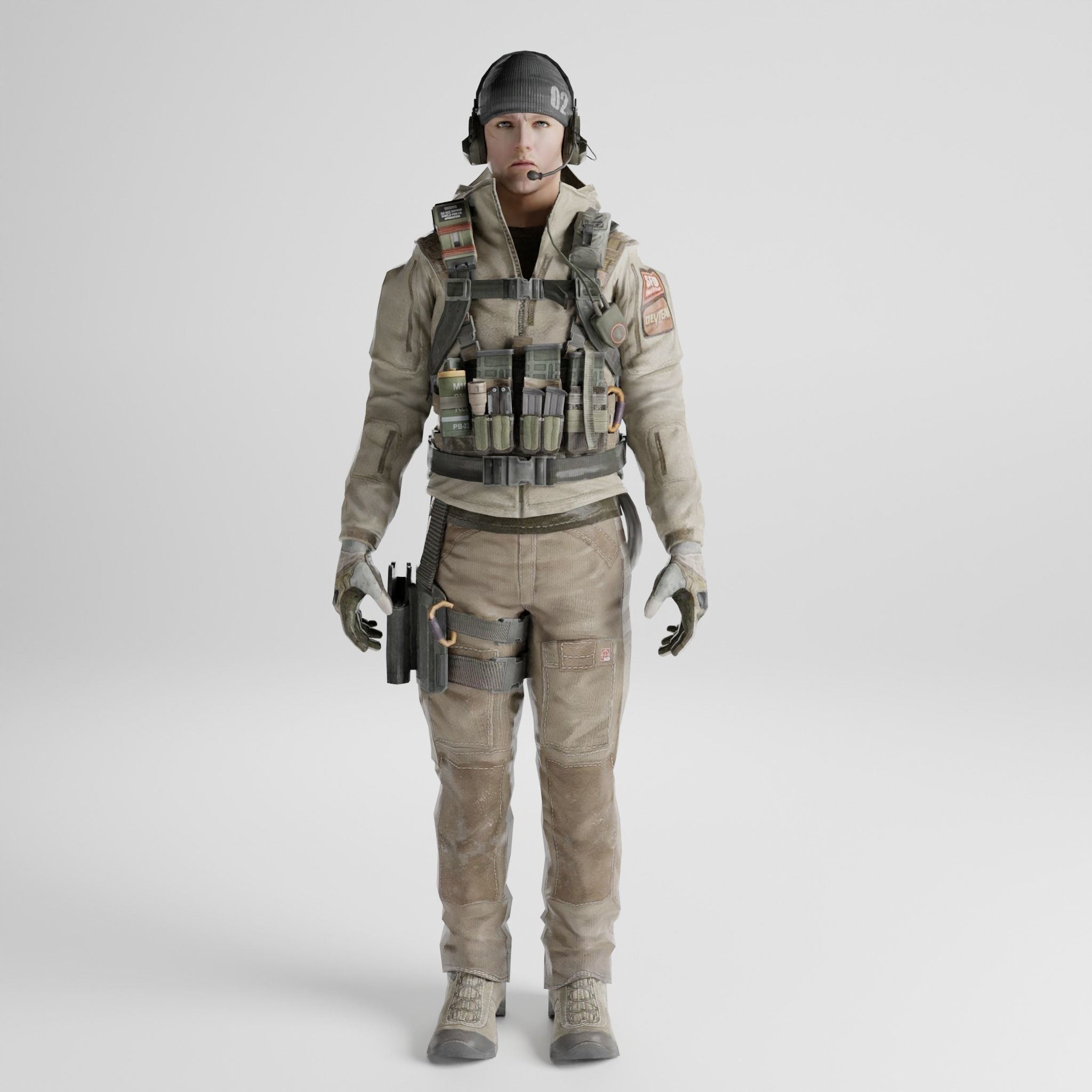 3D model US Army Solider Game Ready rigged character VR / AR / low-poly | CGTrader