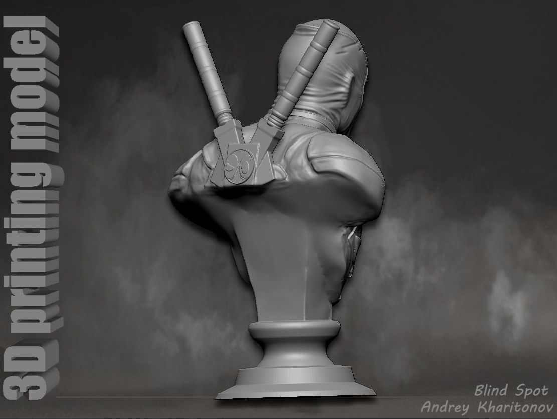 DeadPool bust 3D model 3D printable | CGTrader