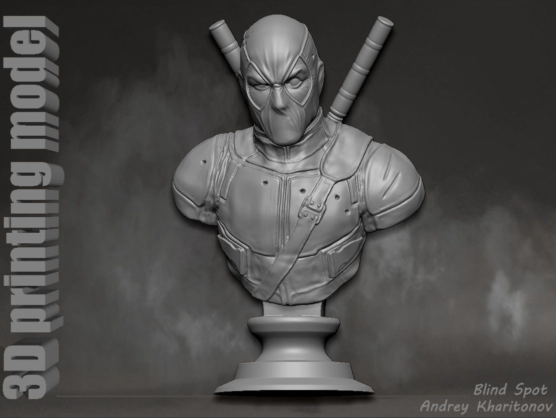 DeadPool bust 3D model 3D printable | CGTrader