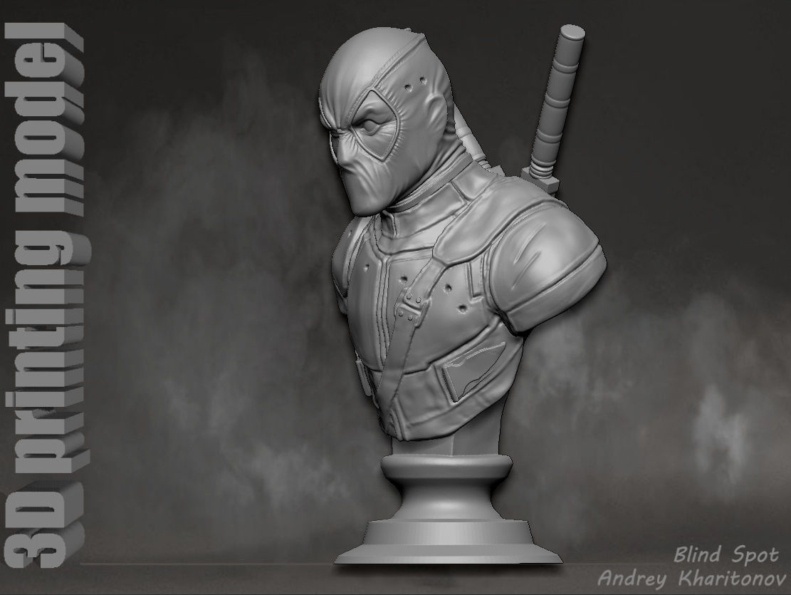 DeadPool bust 3D model 3D printable | CGTrader