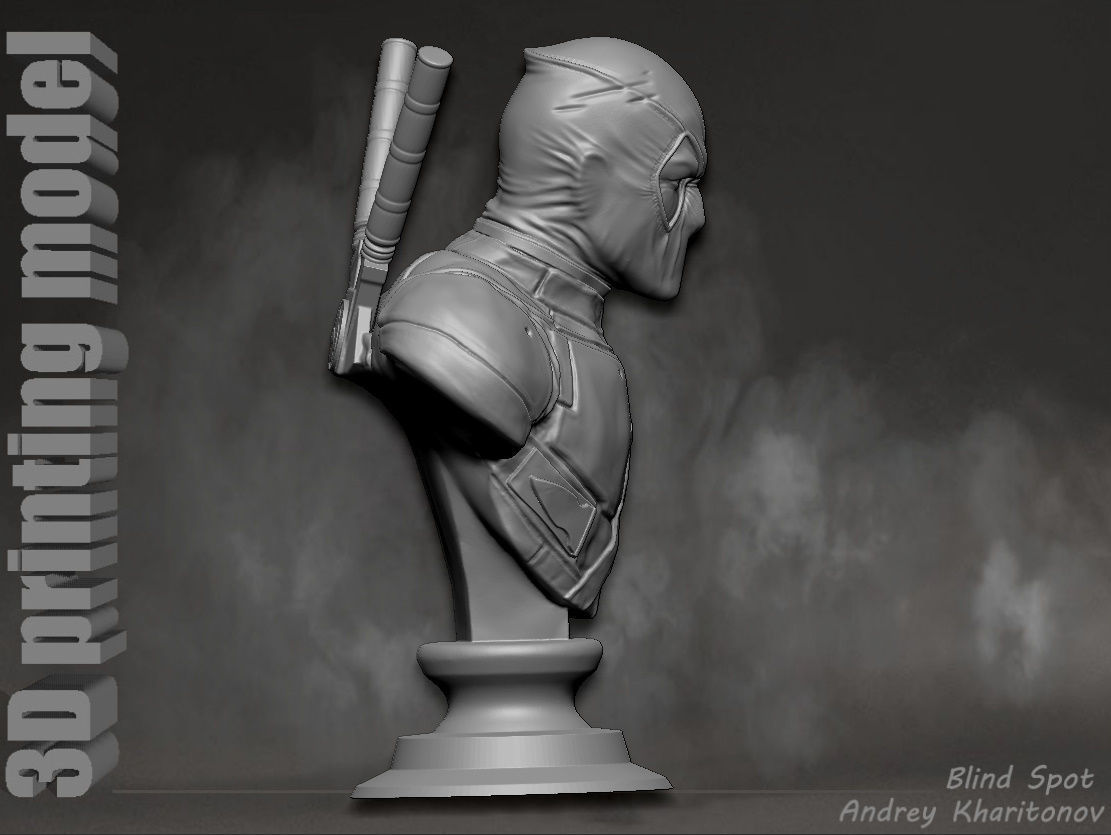 DeadPool bust 3D model 3D printable | CGTrader