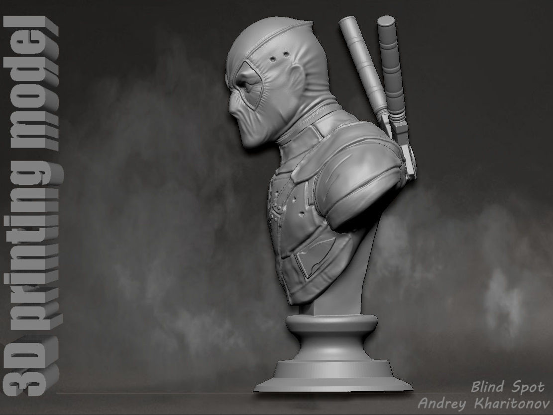 DeadPool bust 3D model 3D printable | CGTrader