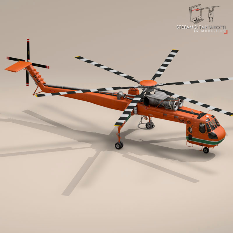 S-64E and S-64F Skycrane 3D model | CGTrader
