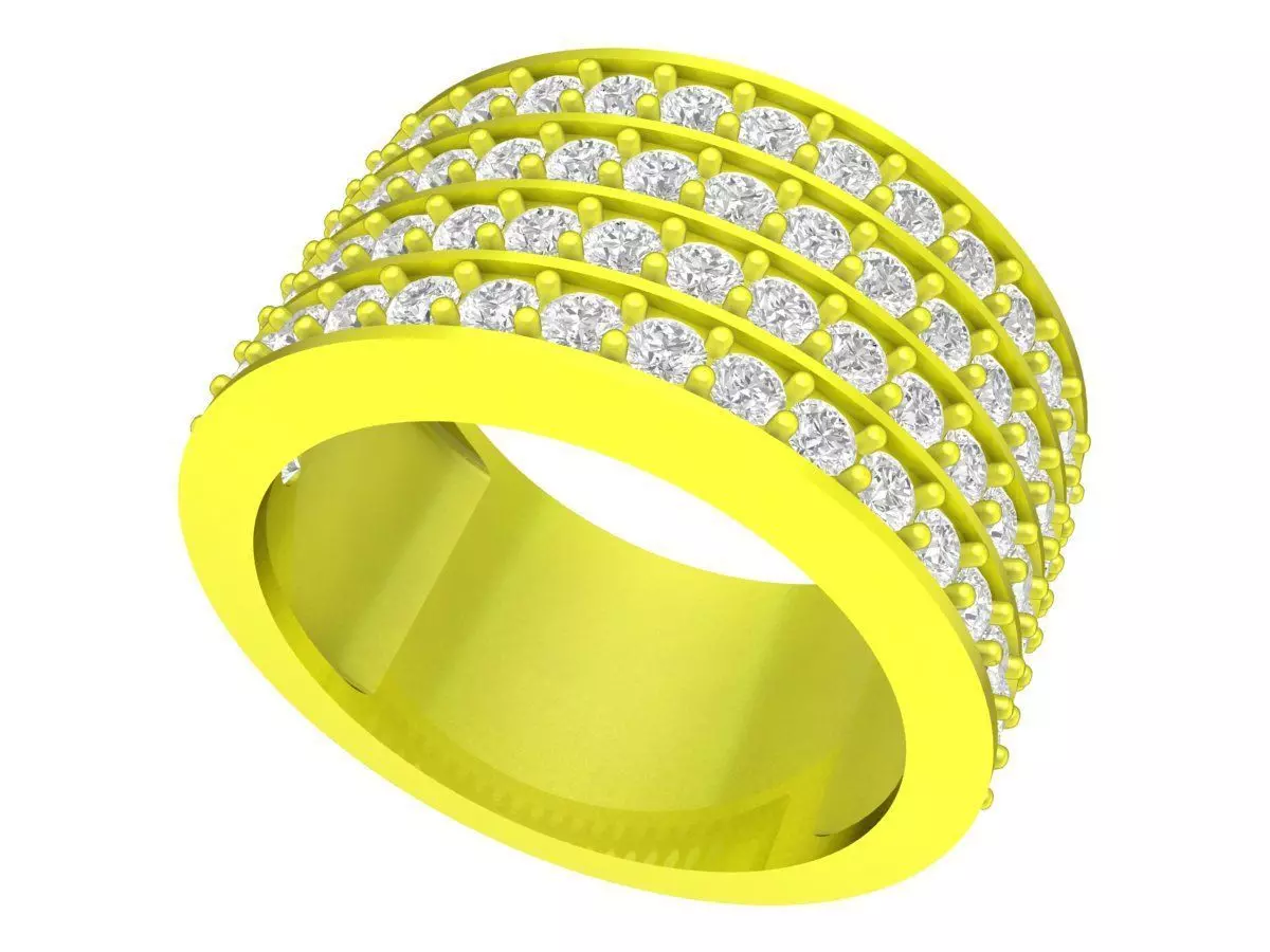 A7784 Diamond Women Band Ring 3D model 3D printable | CGTrader