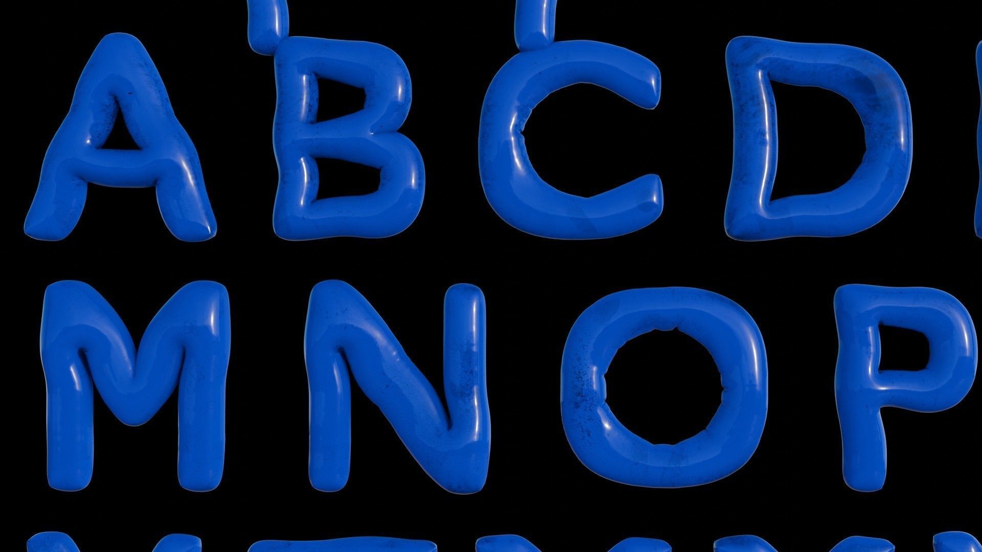 3D model Alphabet Balloons and Numbers 3D model complete with material ...