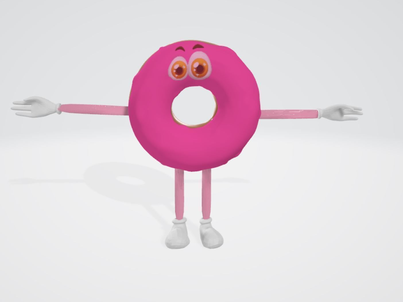 Donut man free 3D model animated rigged | CGTrader