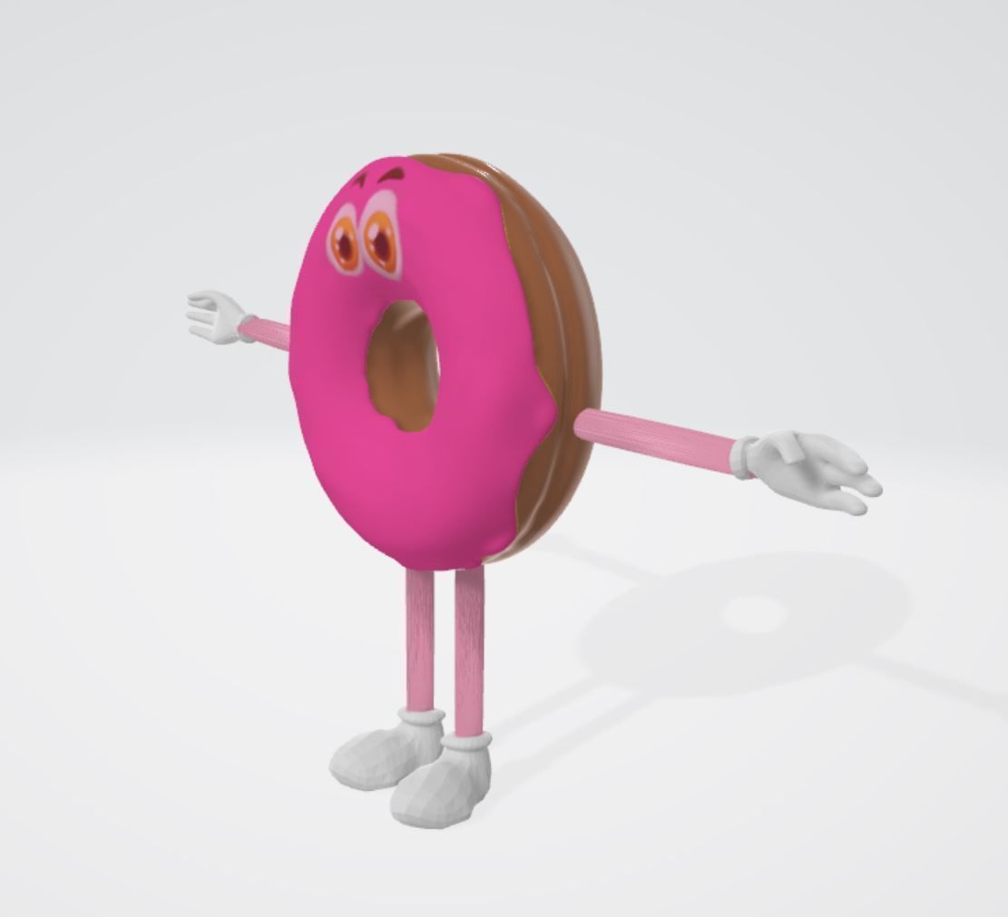 Donut man free 3D model animated rigged | CGTrader