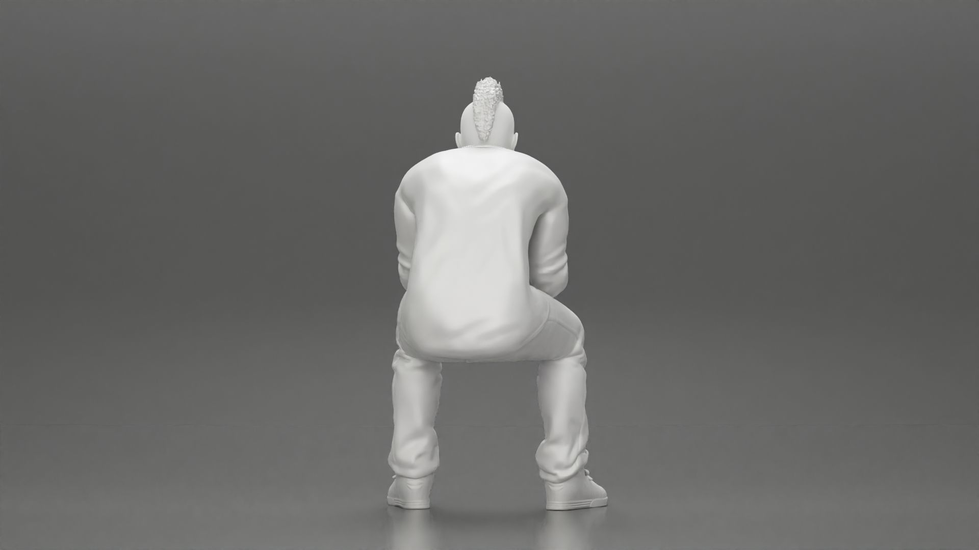 metal man sitting and contemplating with a satanic haircut 3D model 3D ...