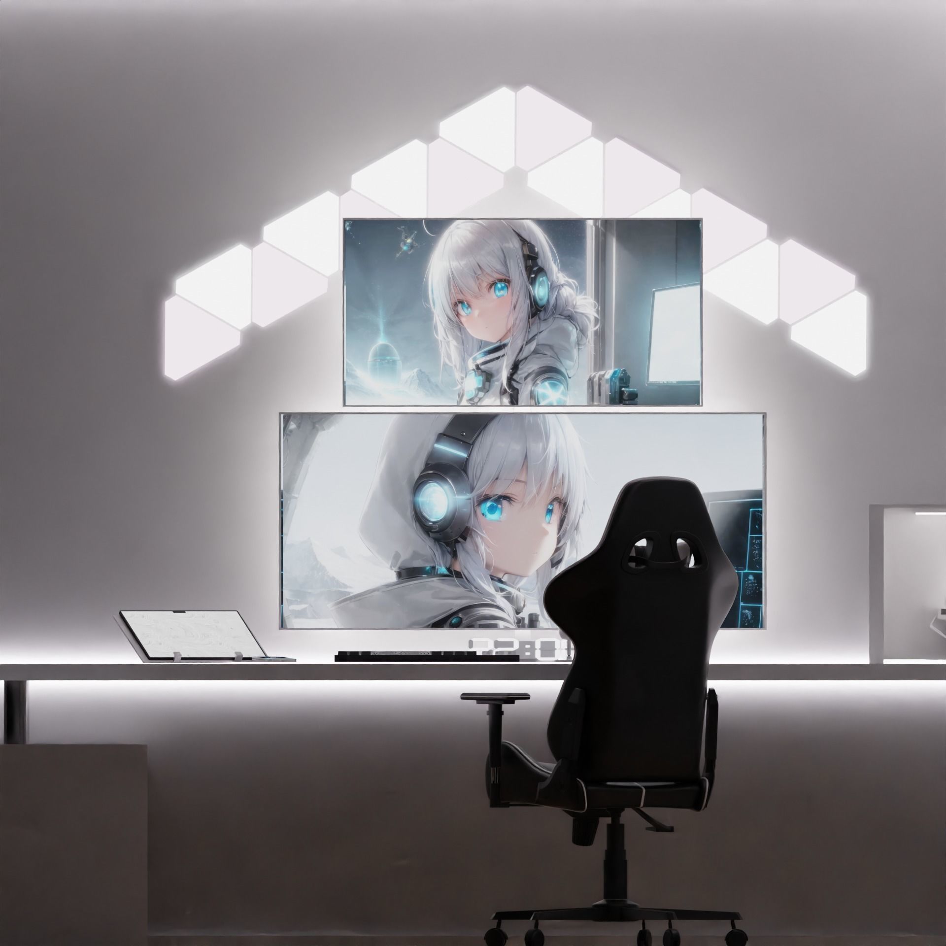 beautiful gaming set in a white theme 3D model rigged | CGTrader