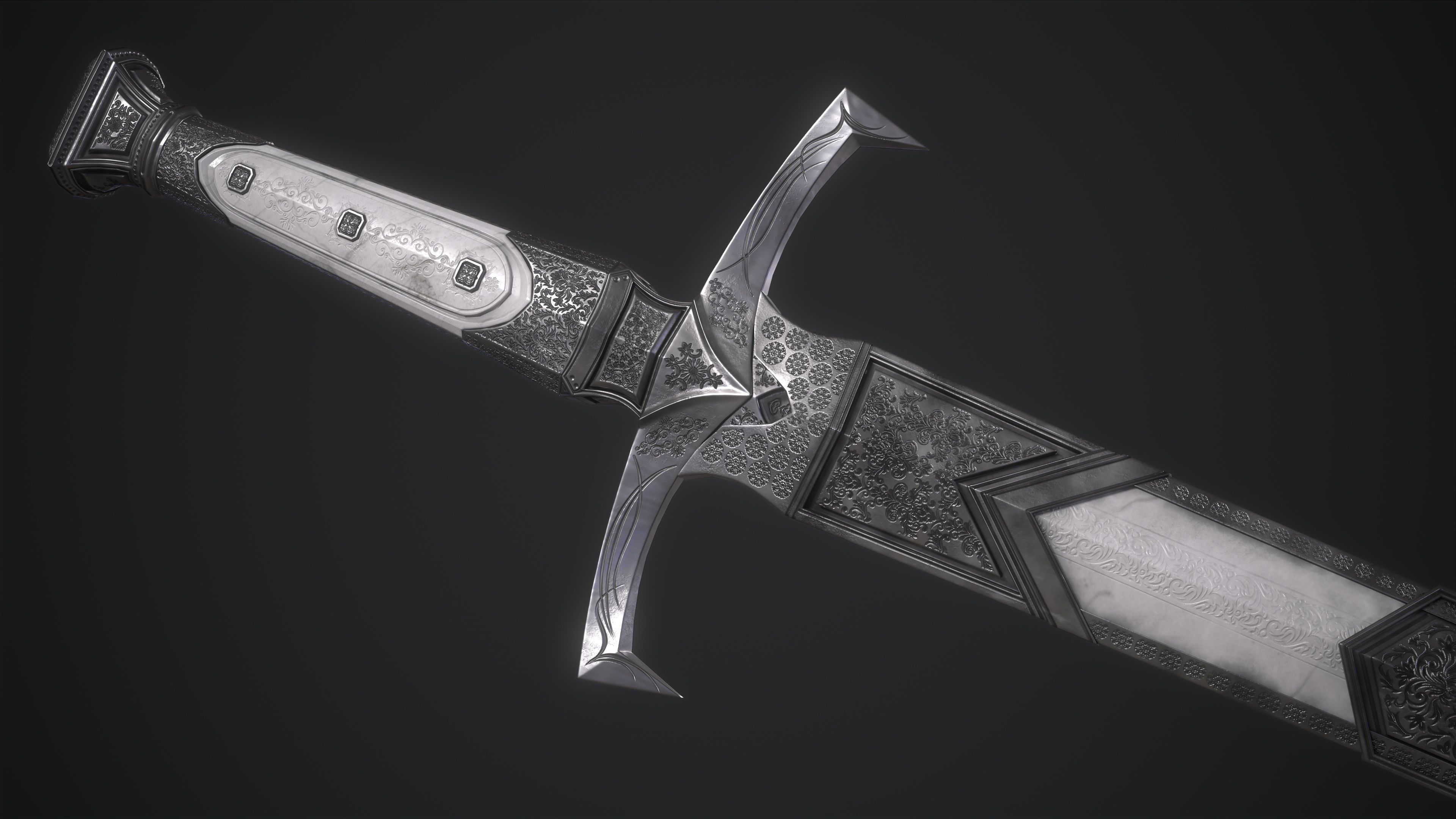 3D model Game Asset Medieval Melee Weapon Sword And Dagger VR / AR ...