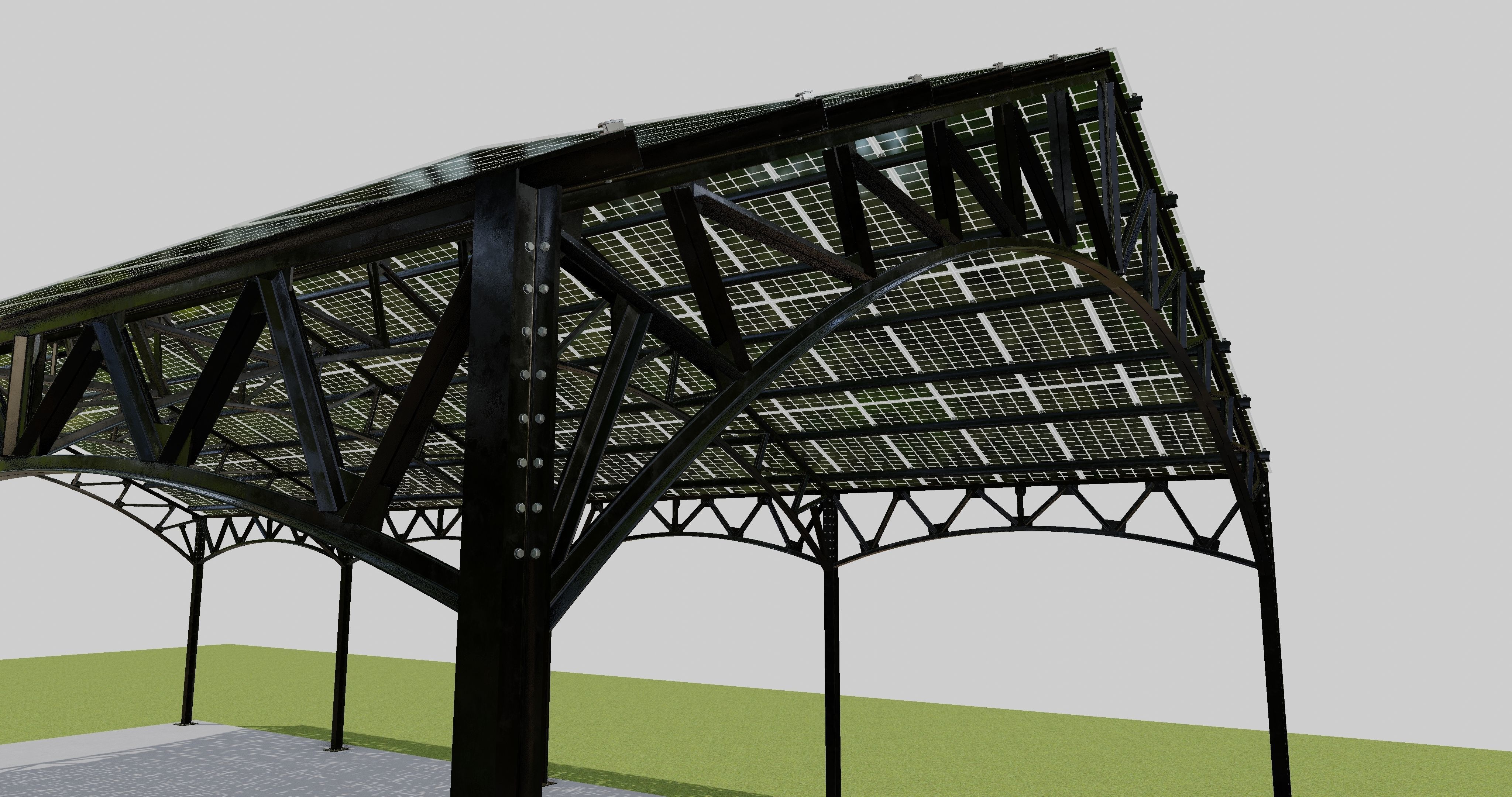 Steel Structure Warehouse - Type-6 3D model | CGTrader