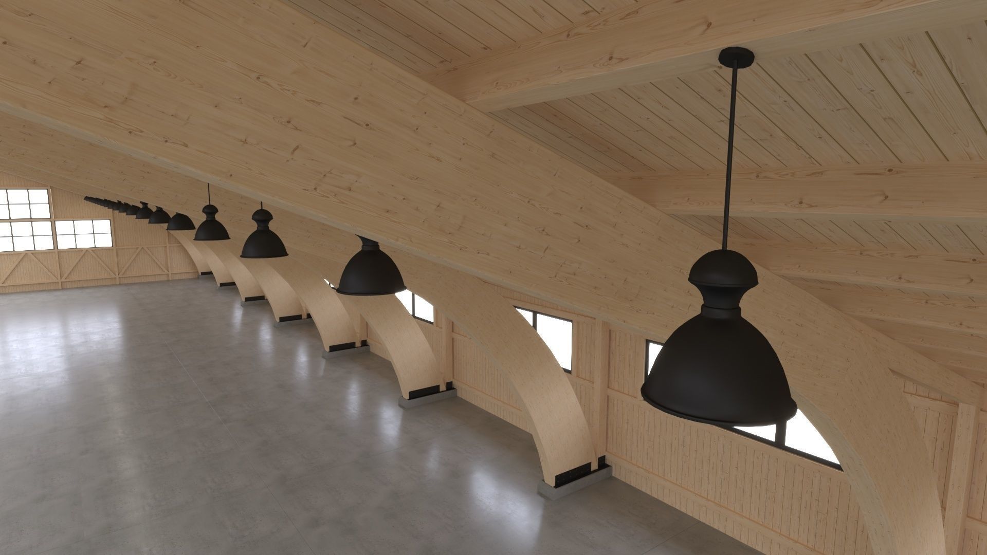Timber Industrial Building Interior 3D model | CGTrader