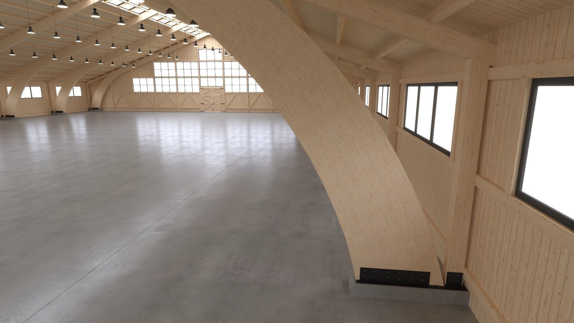Timber Industrial Building Interior 3D model | CGTrader