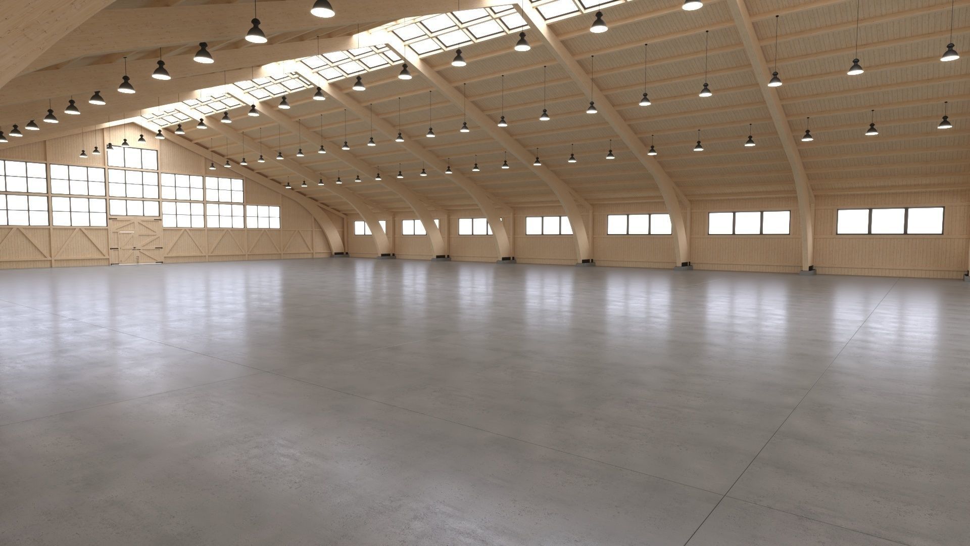 Timber Industrial Building Interior 3D model | CGTrader