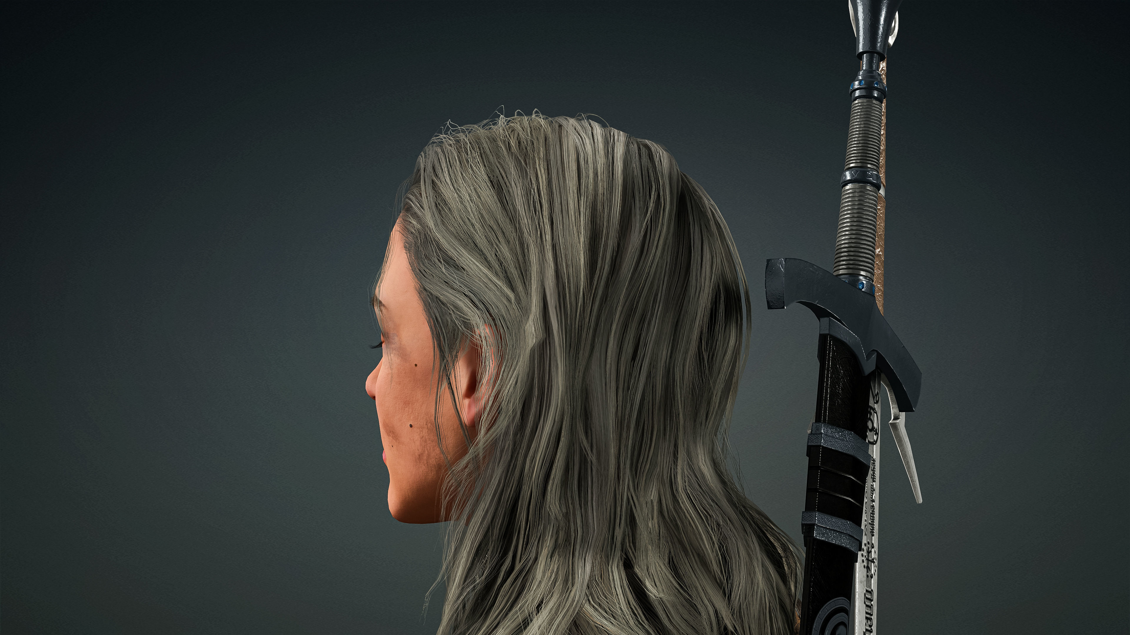 3D model High Quality Realistic Female Warrior Witcher VR / AR / low ...