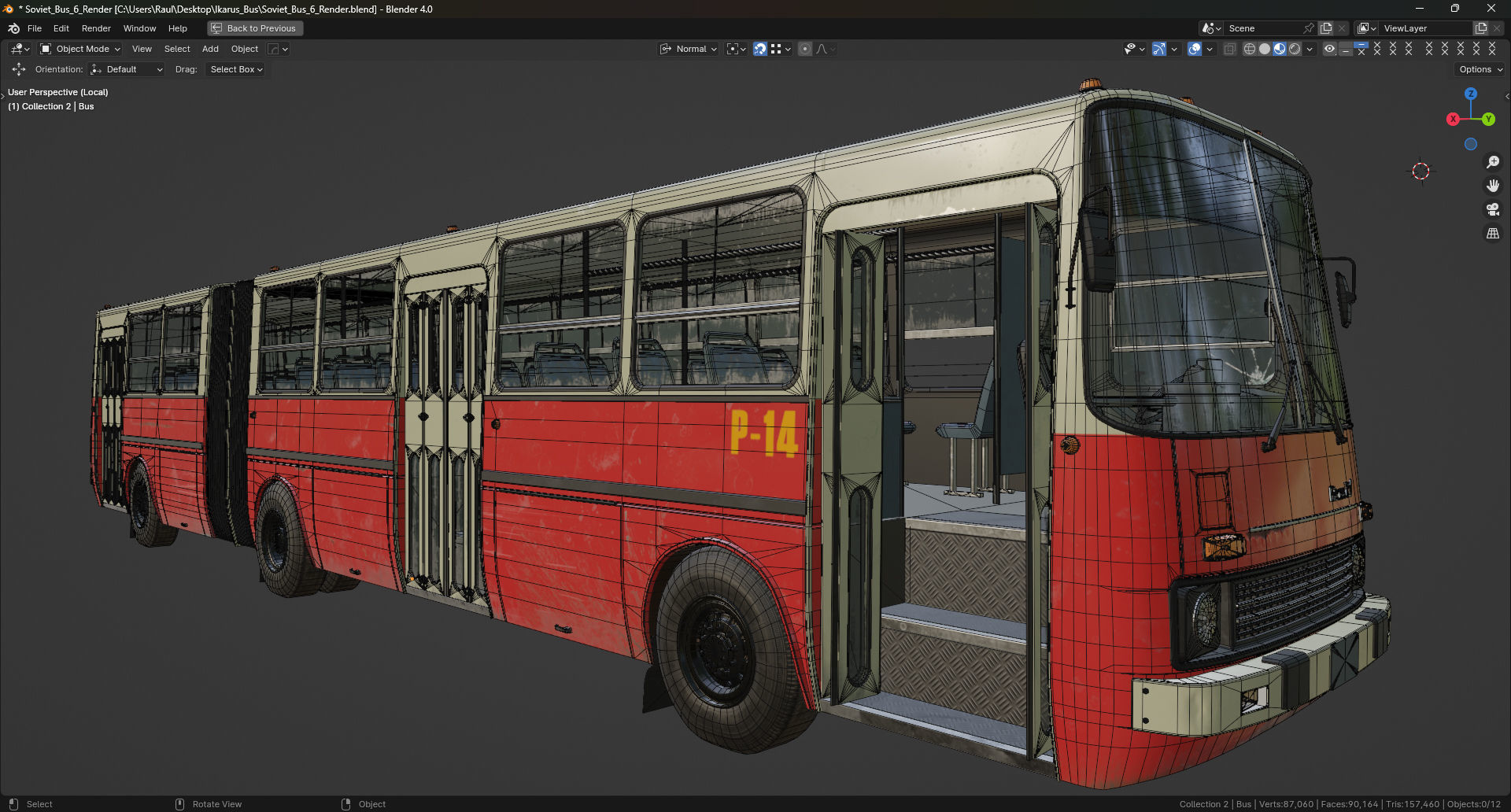 3D model Soviet Bus Lowpoly Ikarus VR / AR / low-poly | CGTrader