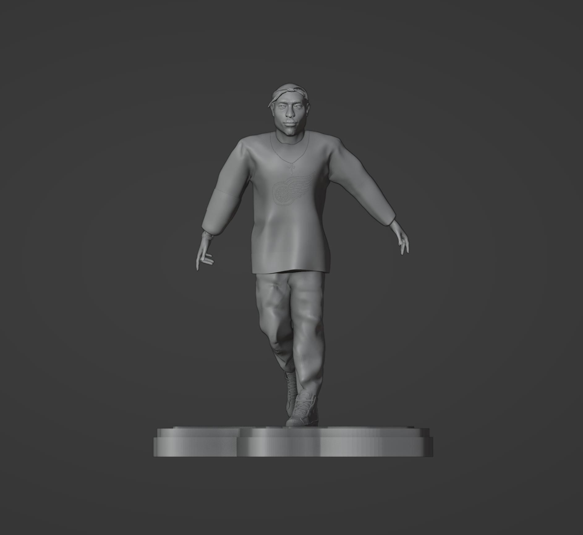 Tupac Spitting Statue 3D model 3D printable | CGTrader