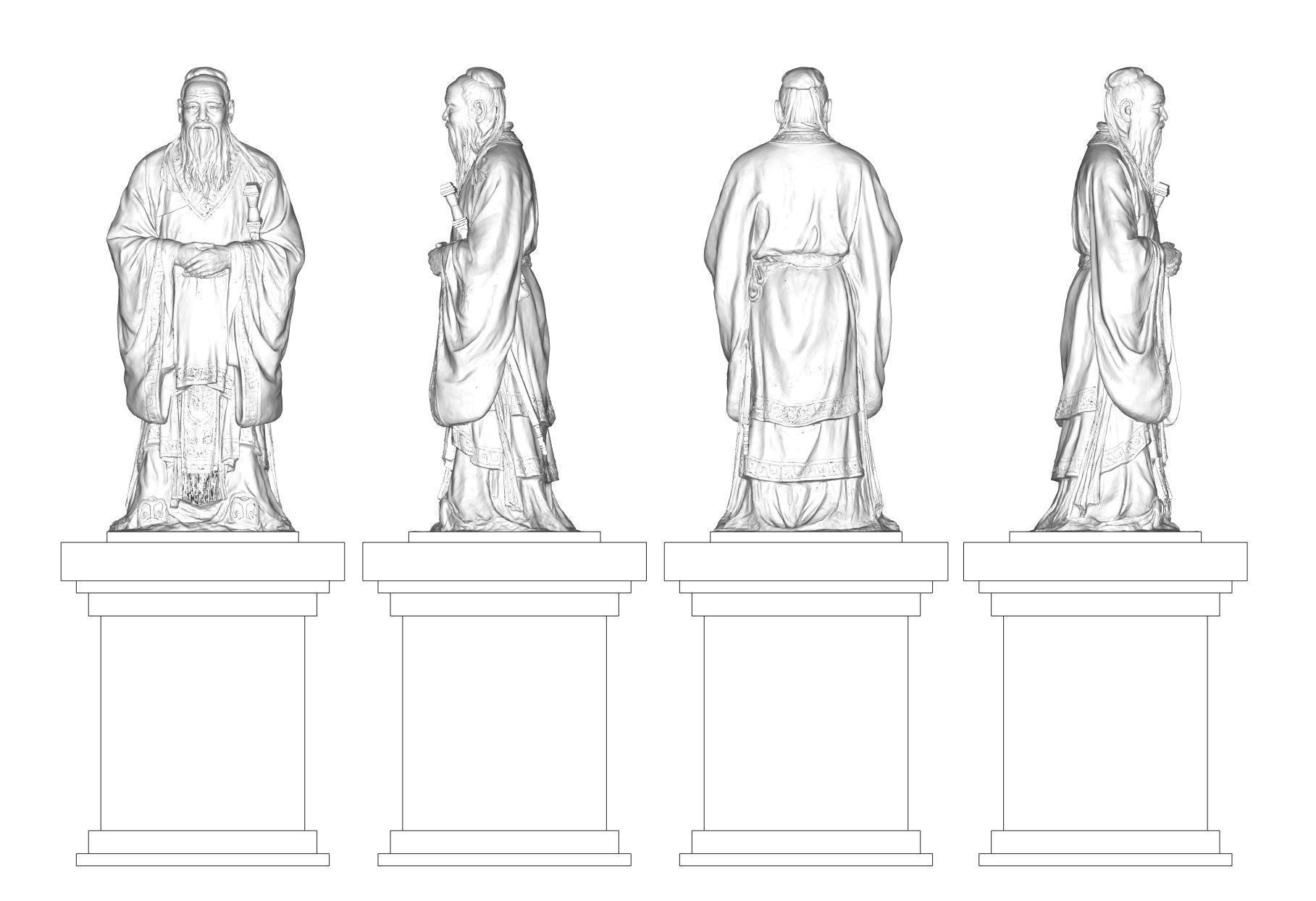Confucius-the famous Chinese philosopher 3D model 3D printable | CGTrader