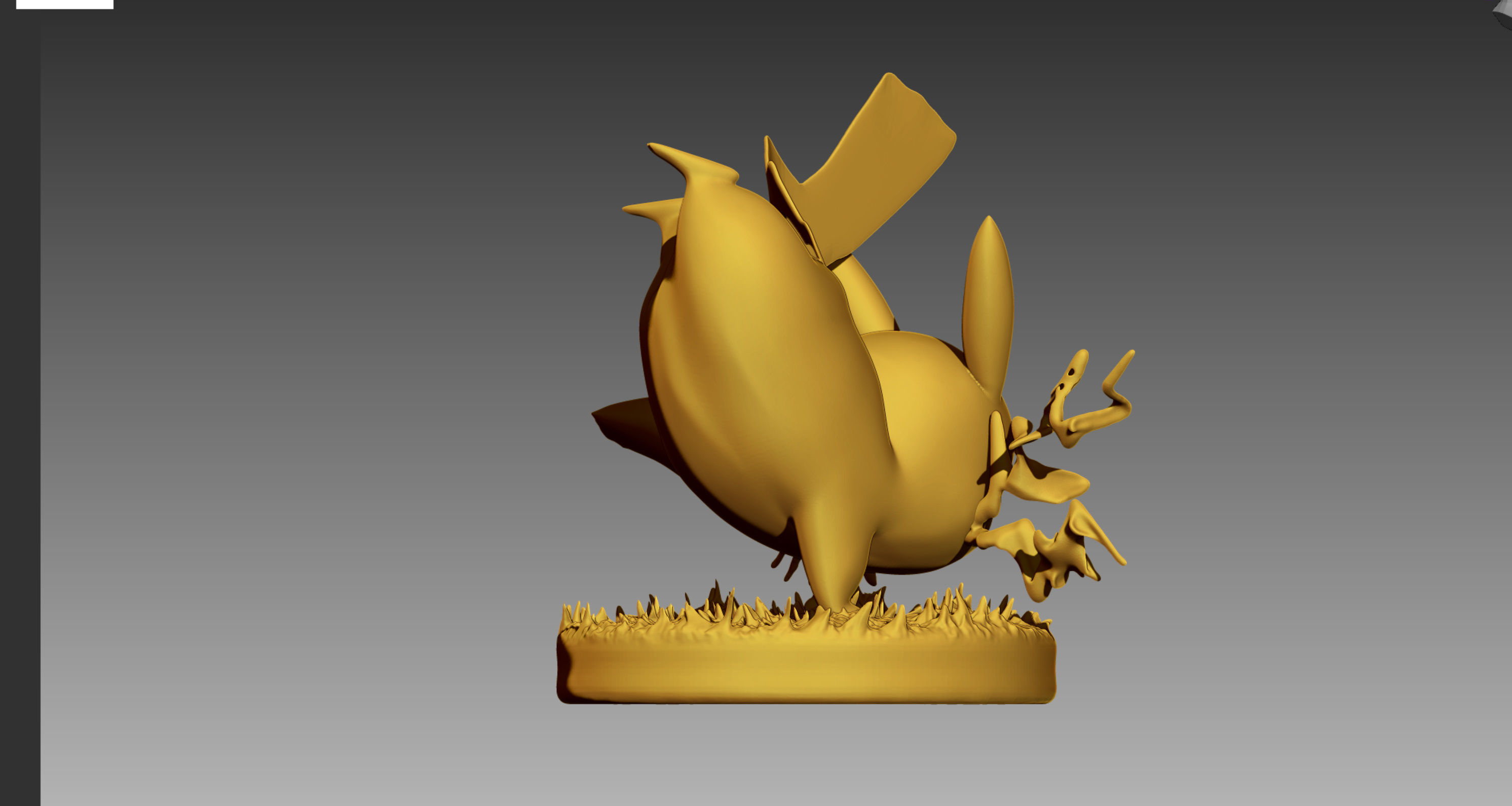 Wild Pikachu Pokemon OBJ STL 3D model 3D printable | CGTrader