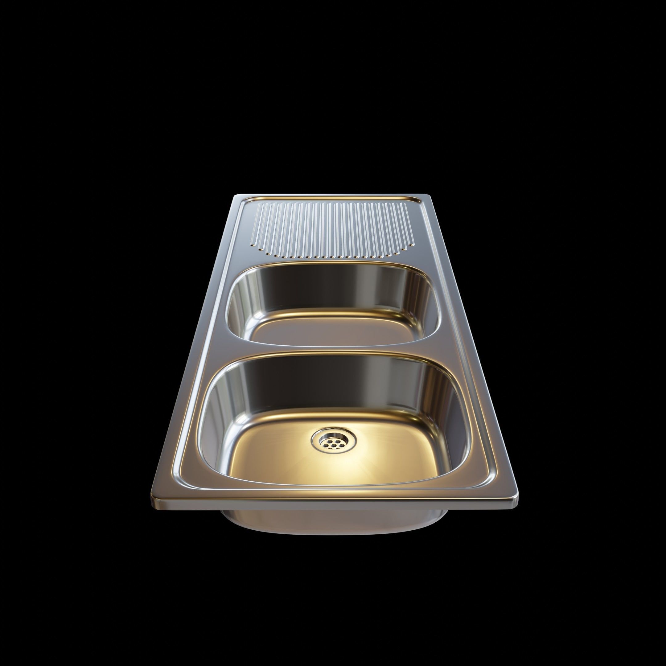 3D Replica Double Kitchen Sink free 3D model | CGTrader