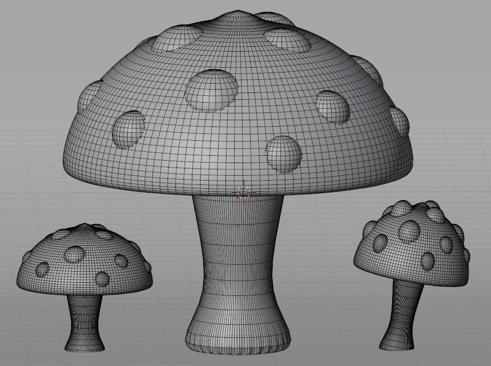 3D model Mushroom 3D Model - Blender Cycles Render VR / AR / low-poly ...