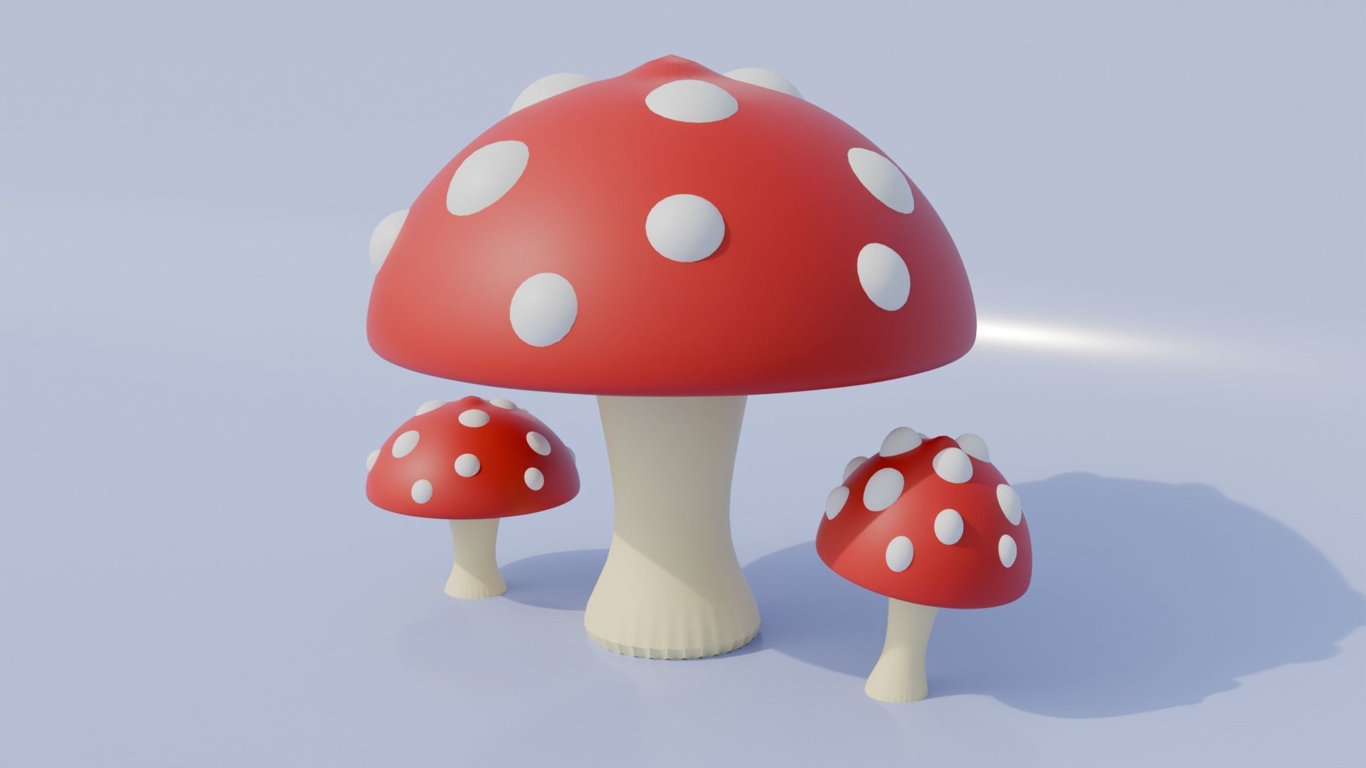 3D model Mushroom 3D Model - Blender Cycles Render VR / AR / low-poly ...