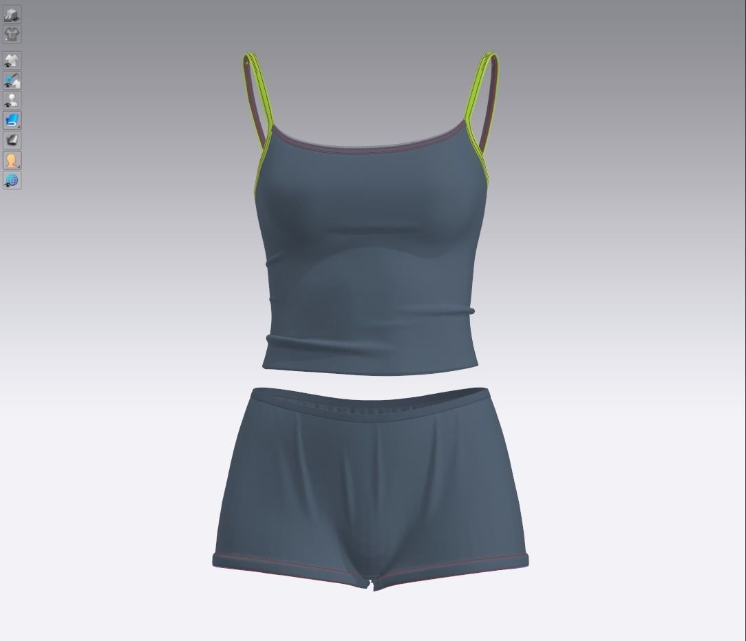 Female underwear set 3D model animated rigged | CGTrader