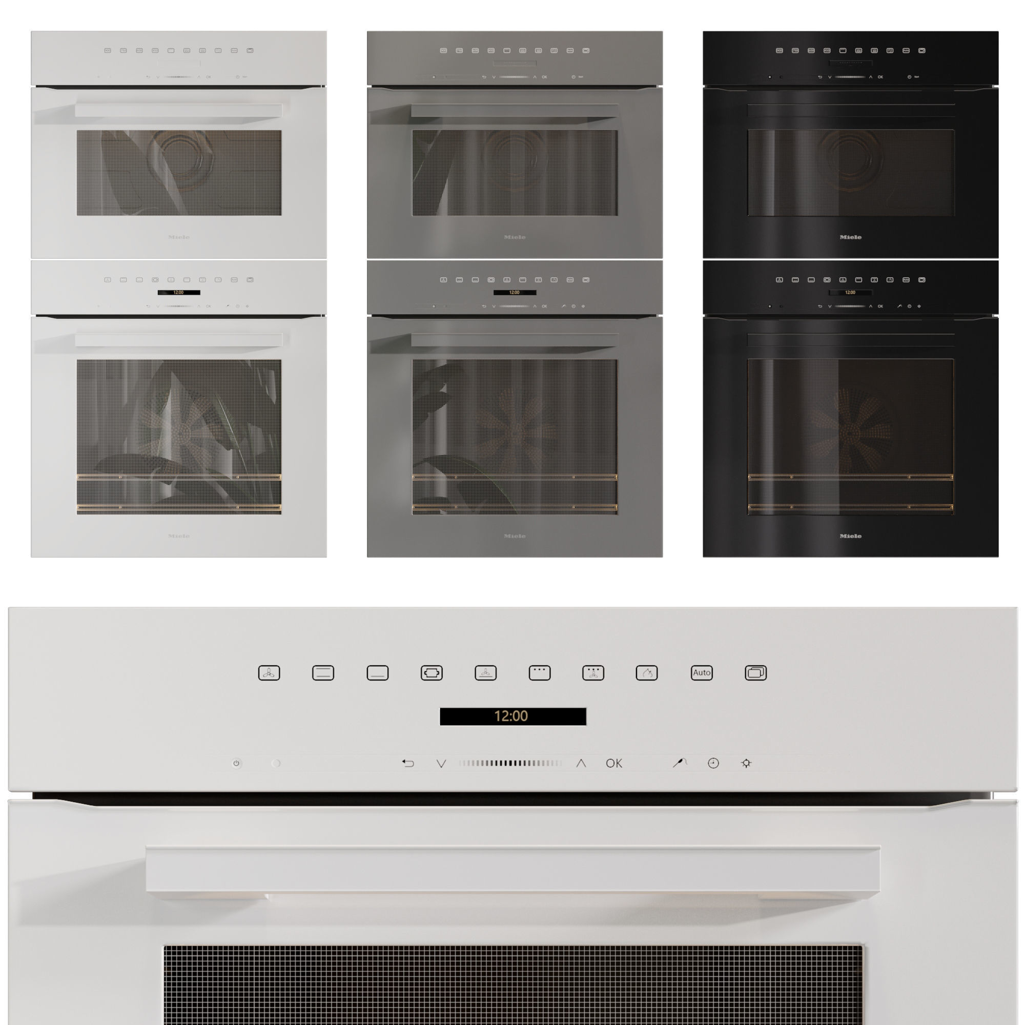 MIELE ovens and microwaves three color options 3D model | CGTrader