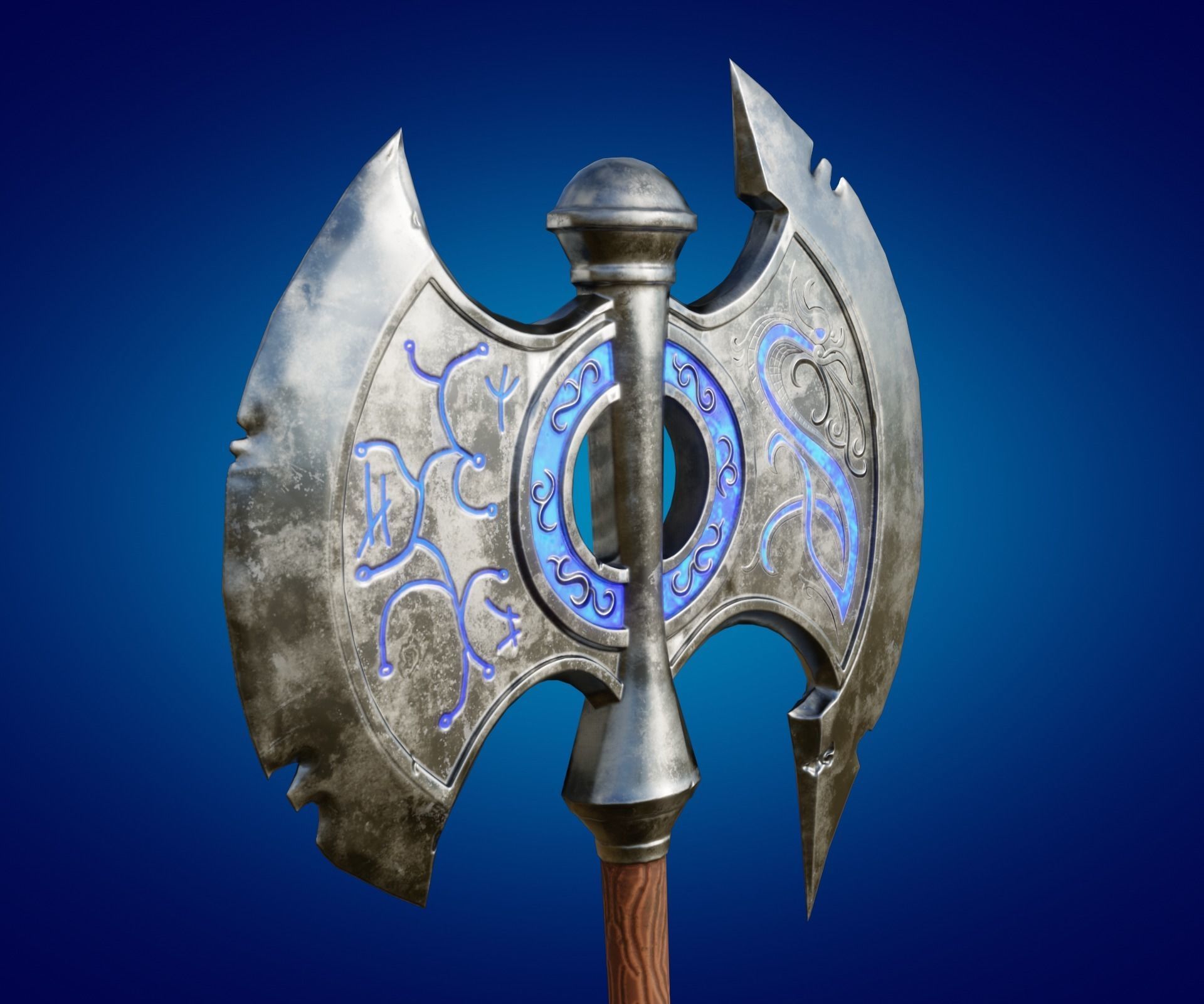 3D model Weapon Axe ice crusher PBR low-poly game ready VR / AR / low ...