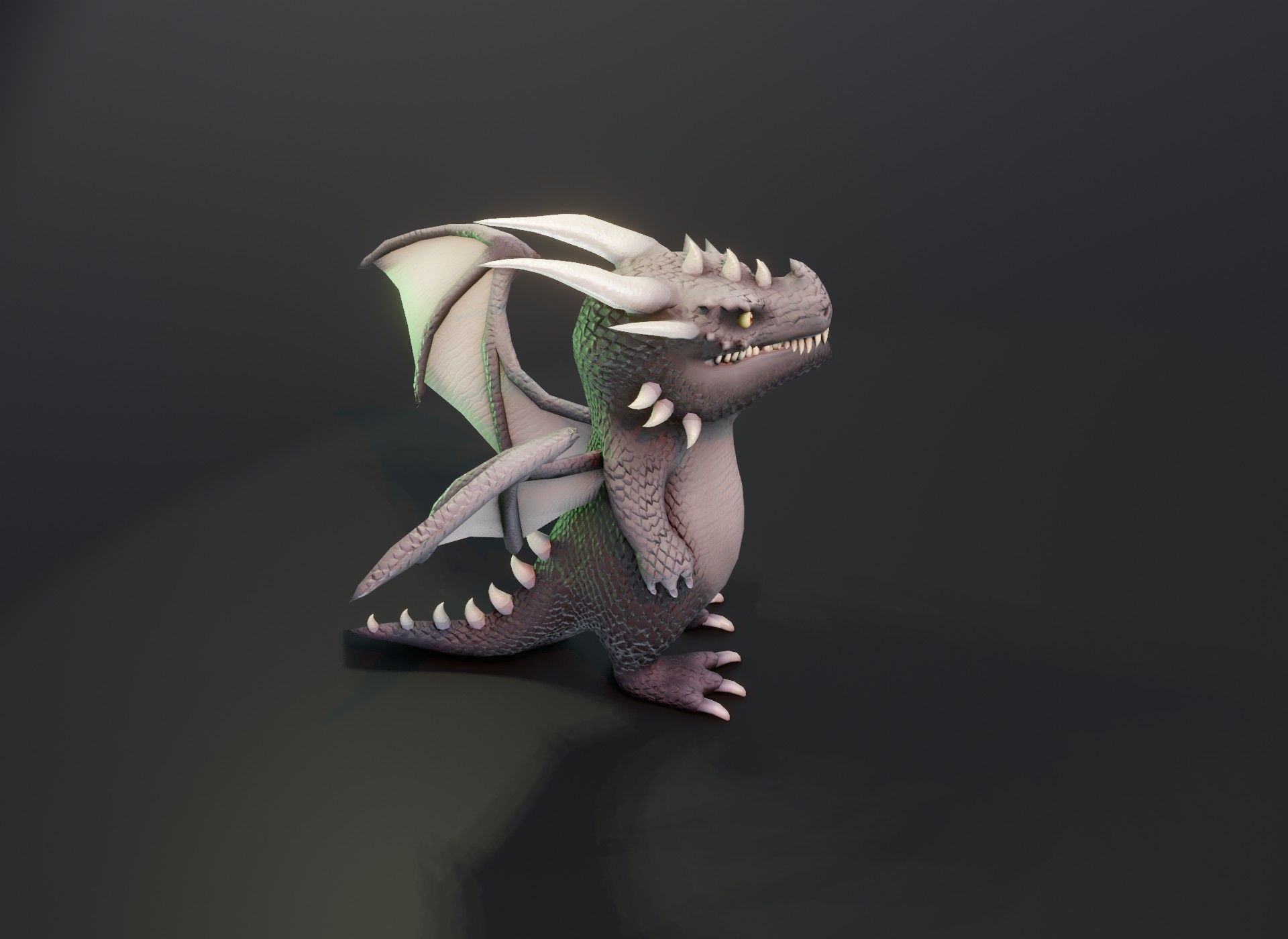 3D model Cartoon Gray Dragon Rigged 3D Model VR / AR / low-poly | CGTrader