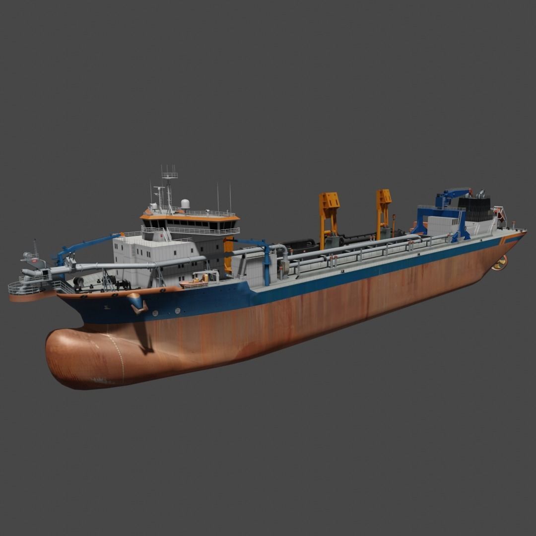 3D model Trailing suction hopper dredger 3d model VR / AR / low-poly ...