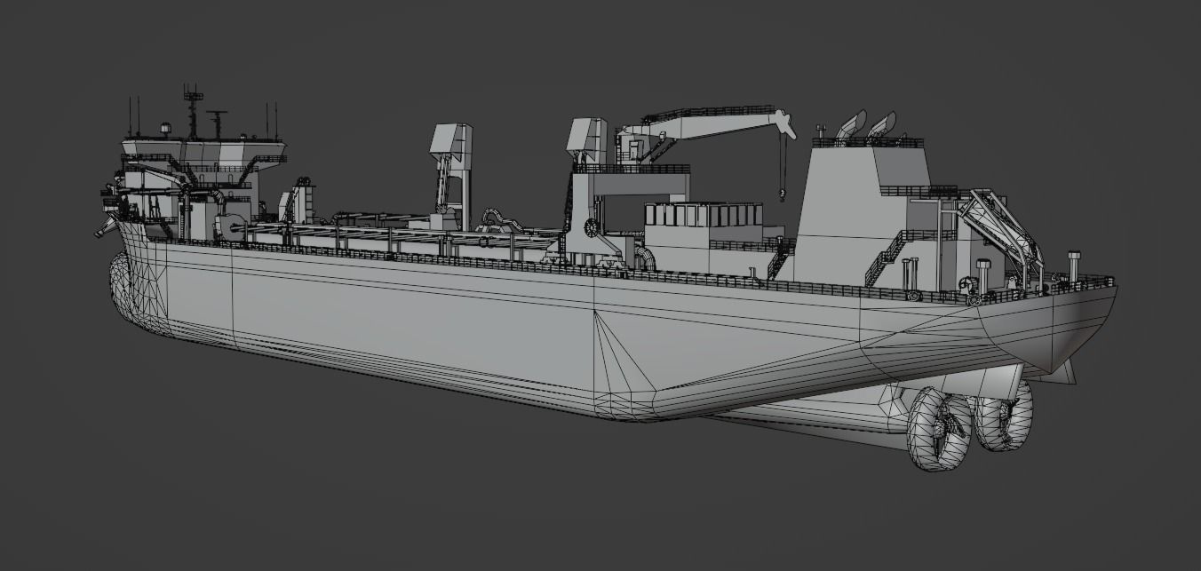 3D model Trailing suction hopper dredger 3d model VR / AR / low-poly ...