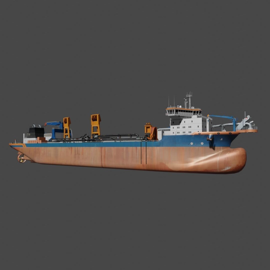 3D model Trailing suction hopper dredger 3d model VR / AR / low-poly ...