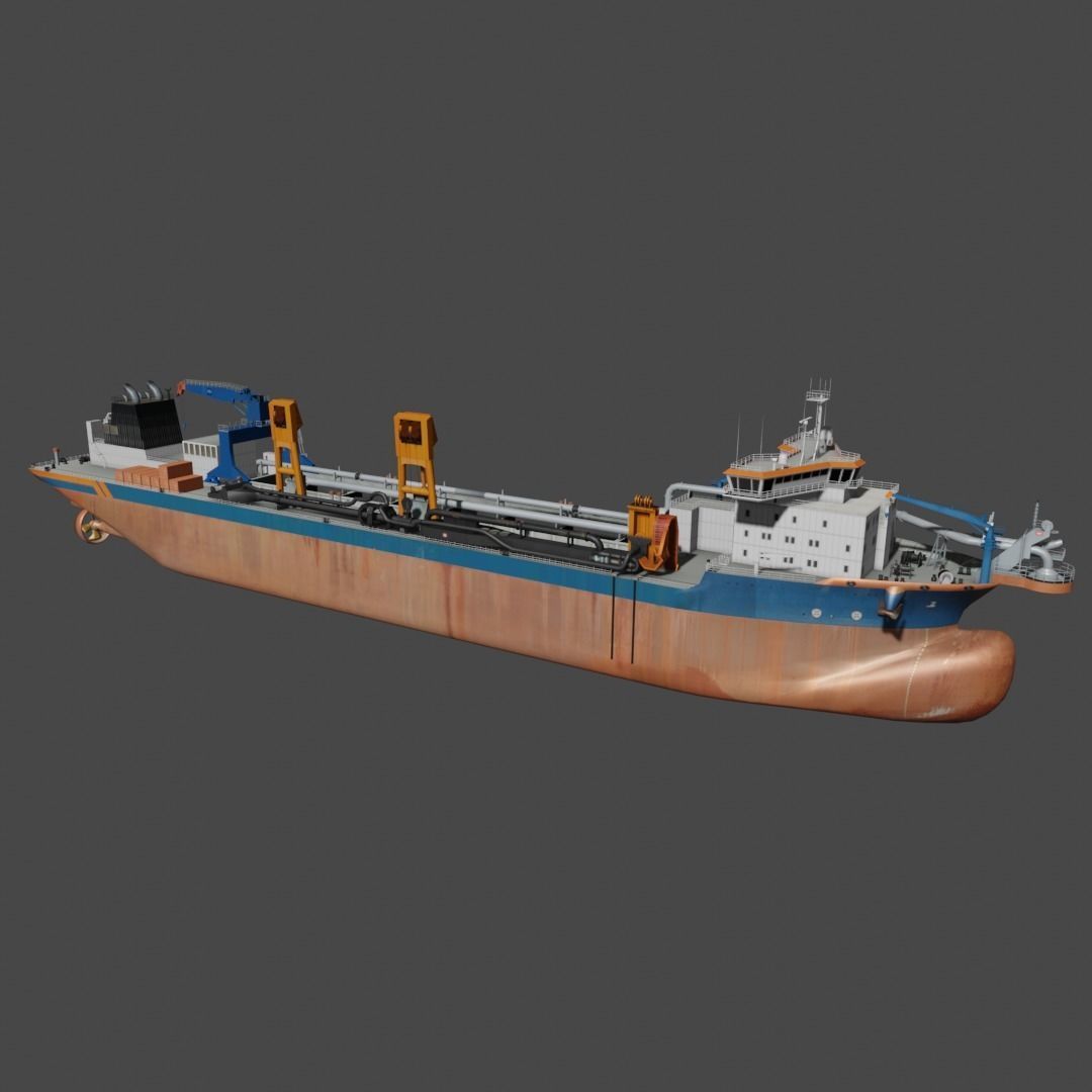 3D model Trailing suction hopper dredger 3d model VR / AR / low-poly ...