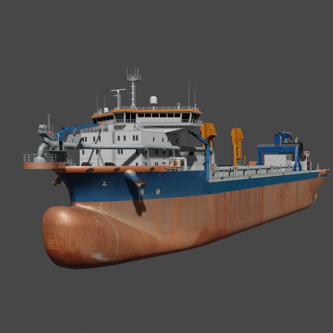 3D model Trailing suction hopper dredger 3d model VR / AR / low-poly ...