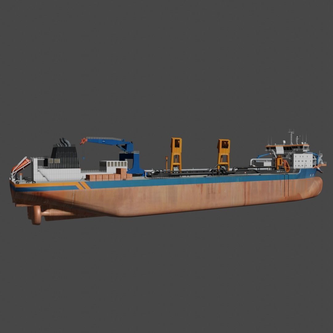 3D model Trailing suction hopper dredger 3d model VR / AR / low-poly ...