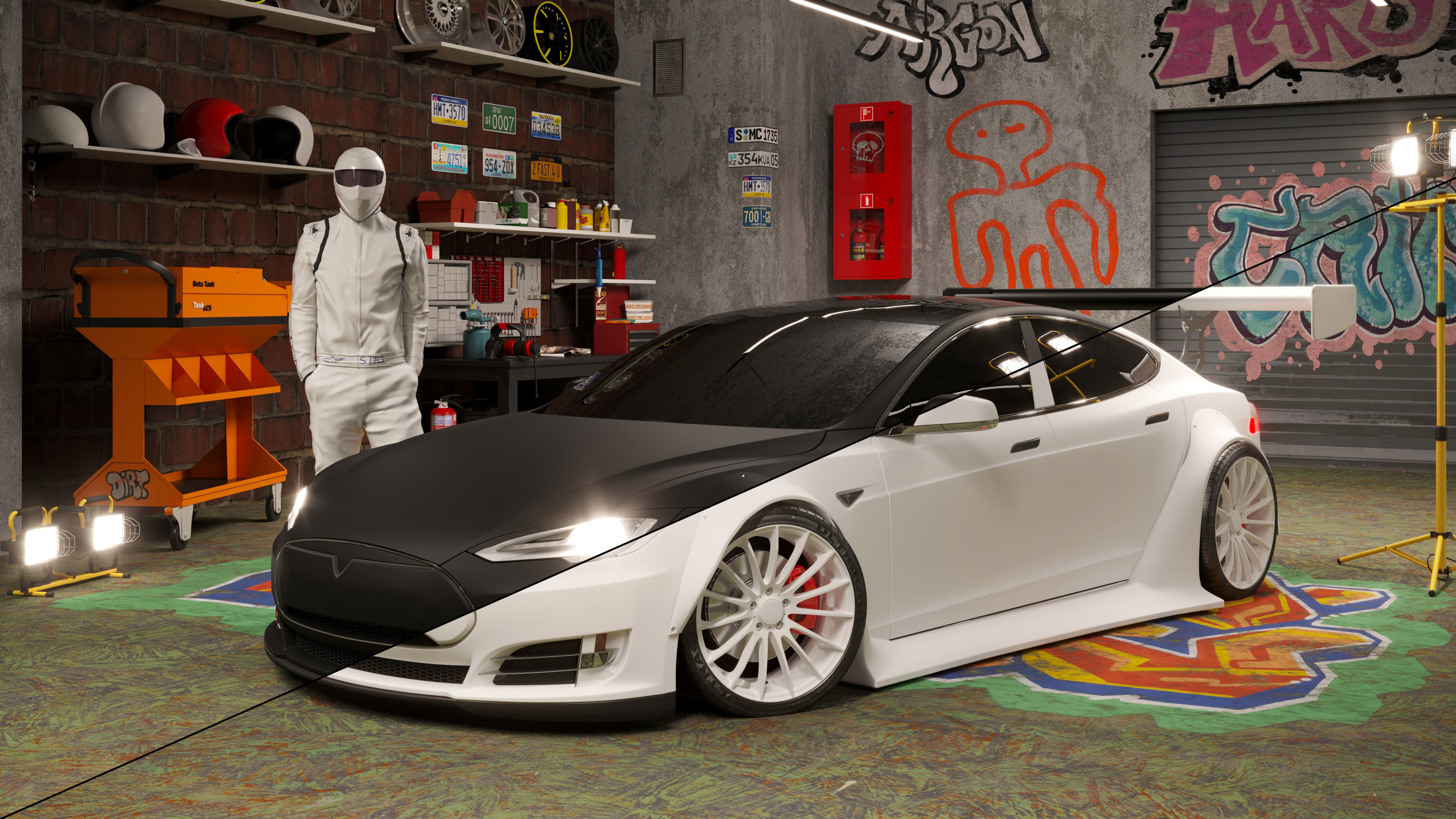Tesla Model S Tuning 4 COLORS 3D model | CGTrader