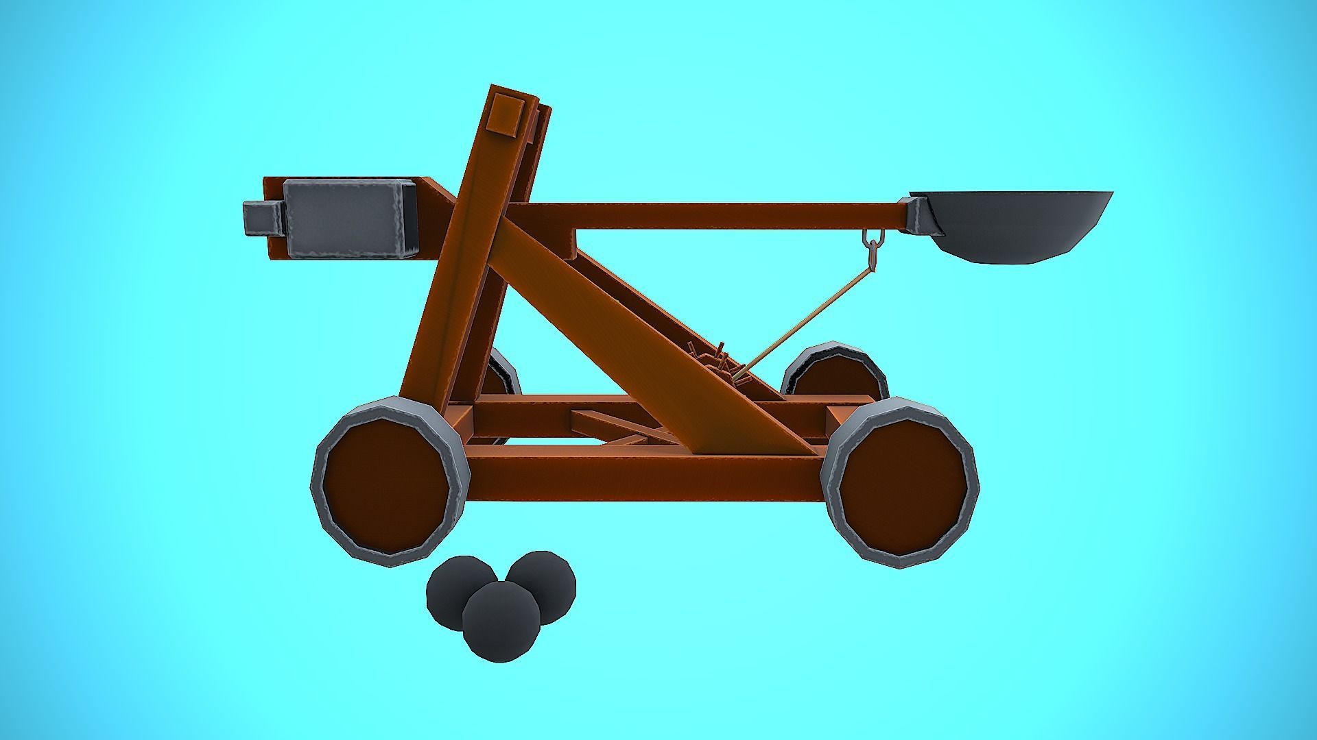 3D model CATAPULT MEDIEVAL CARTOON STYLIZED VR / AR / low-poly | CGTrader