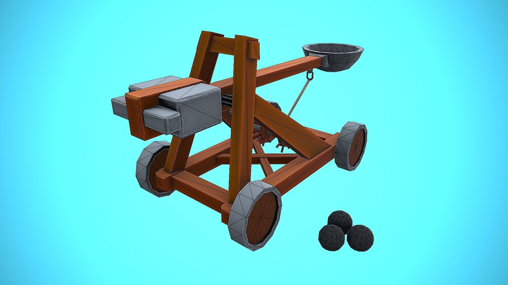 3D model CATAPULT MEDIEVAL CARTOON STYLIZED VR / AR / low-poly | CGTrader