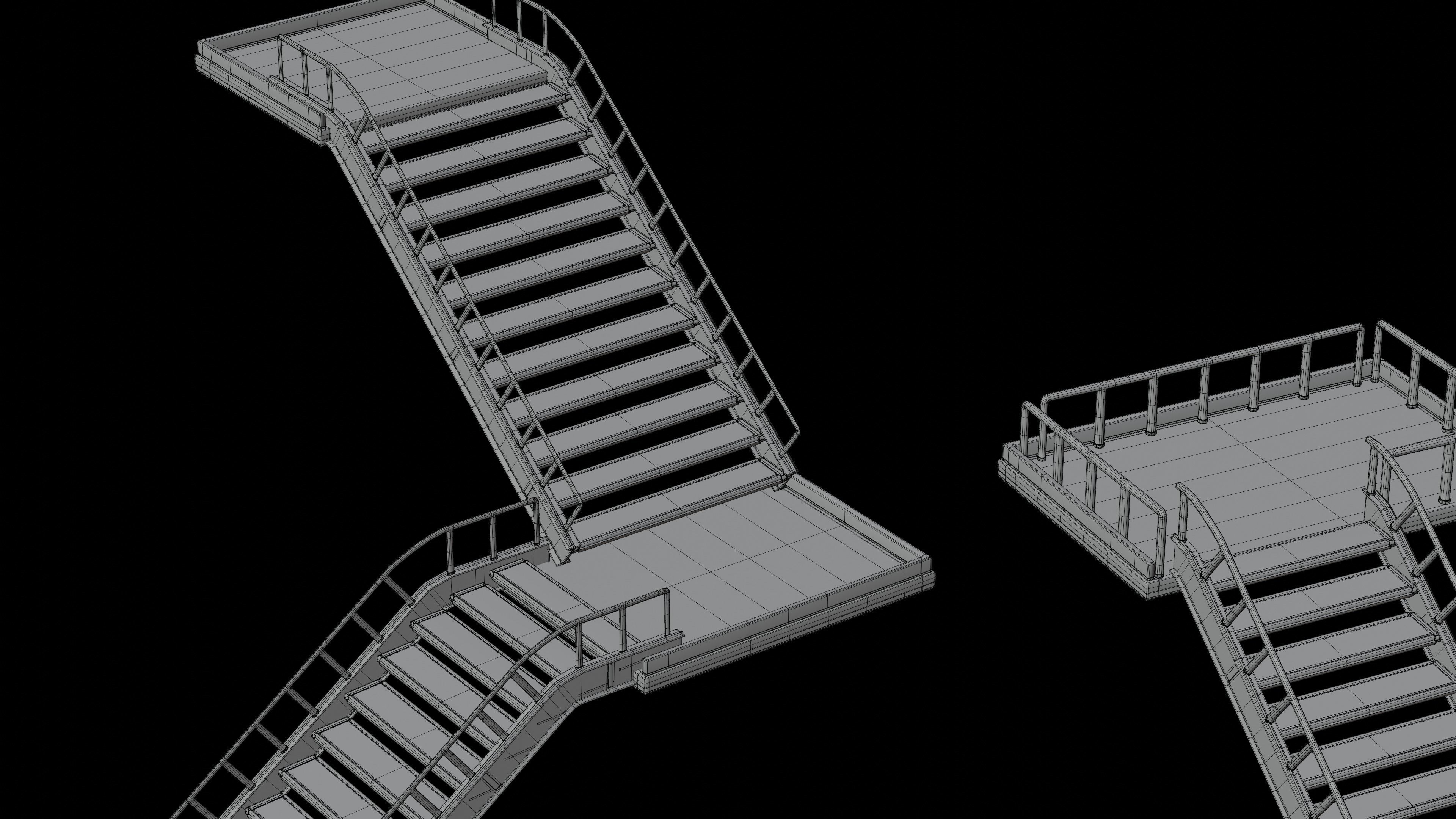 3D model 3 Metal Stair VR / AR / low-poly | CGTrader