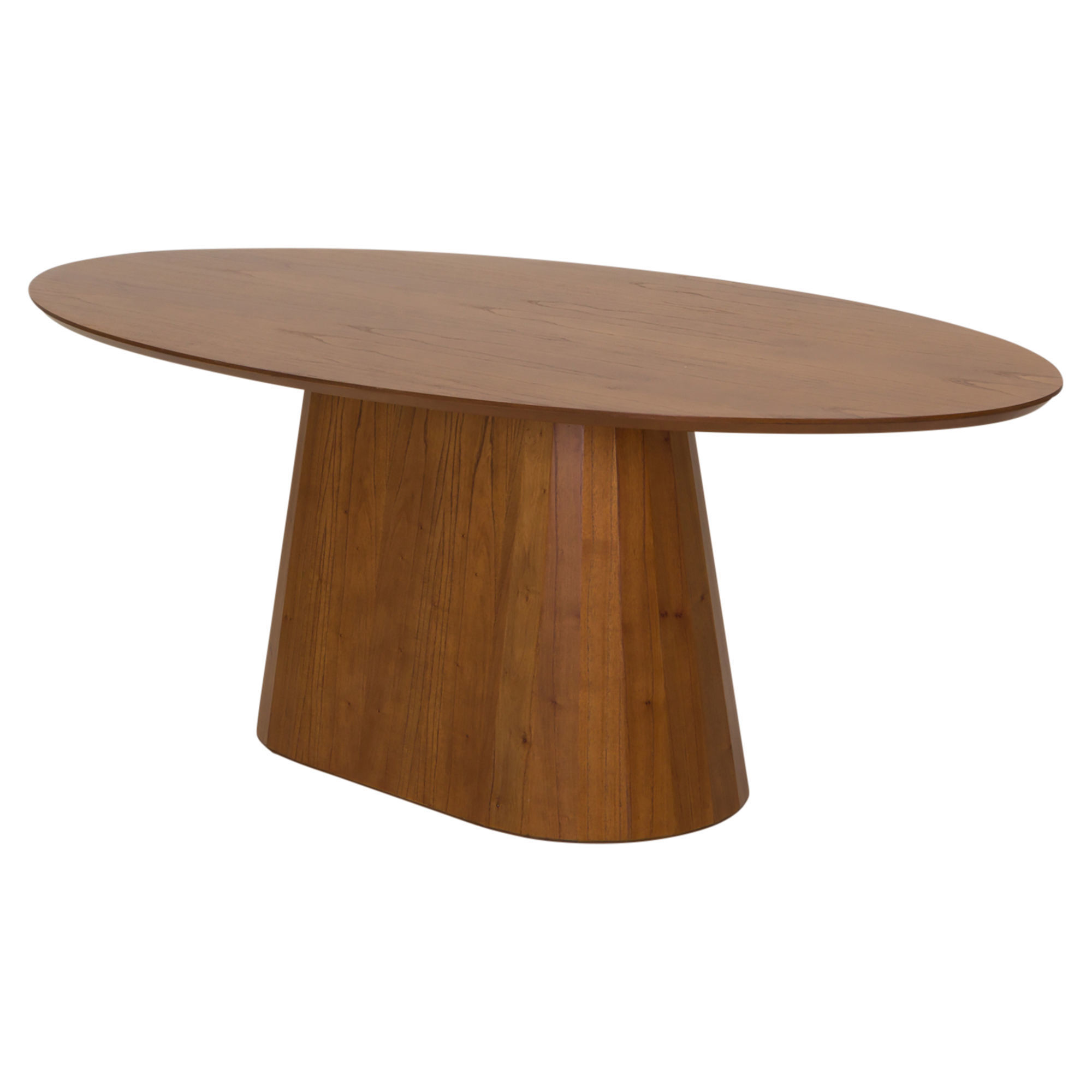 Oval wooden dining table 3D model rigged | CGTrader