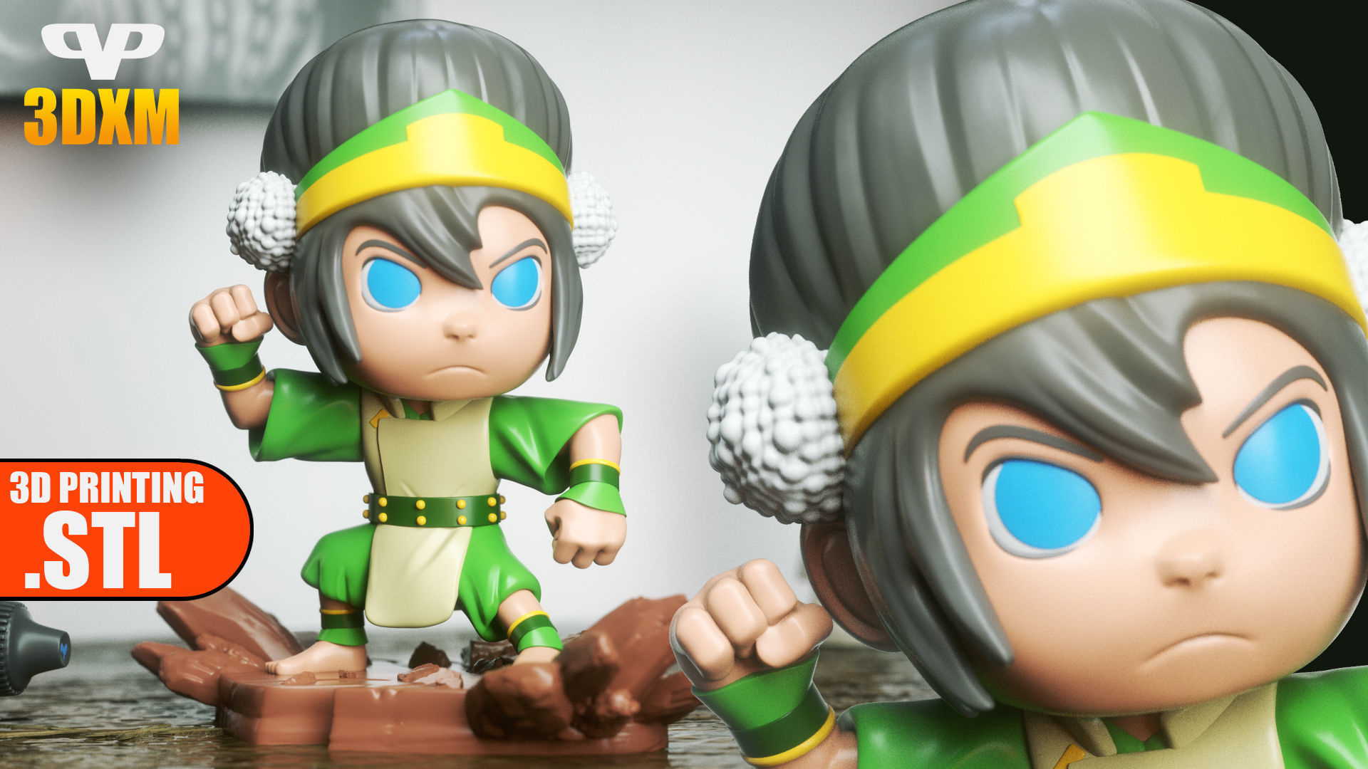 Toph Chibi STL for 3D Printing 3DXM ChibiSTL 3D model 3D printable ...